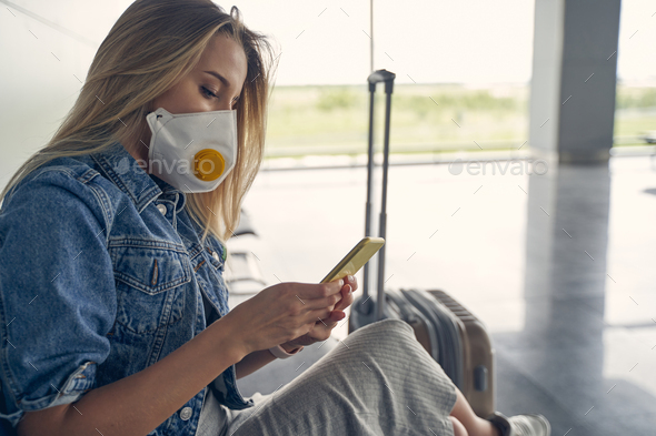 Profile picture of kind woman reading email Stock Photo by svitlanah