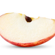 Slice of red apple fruit without seed isolated on white Stock Photo by ...