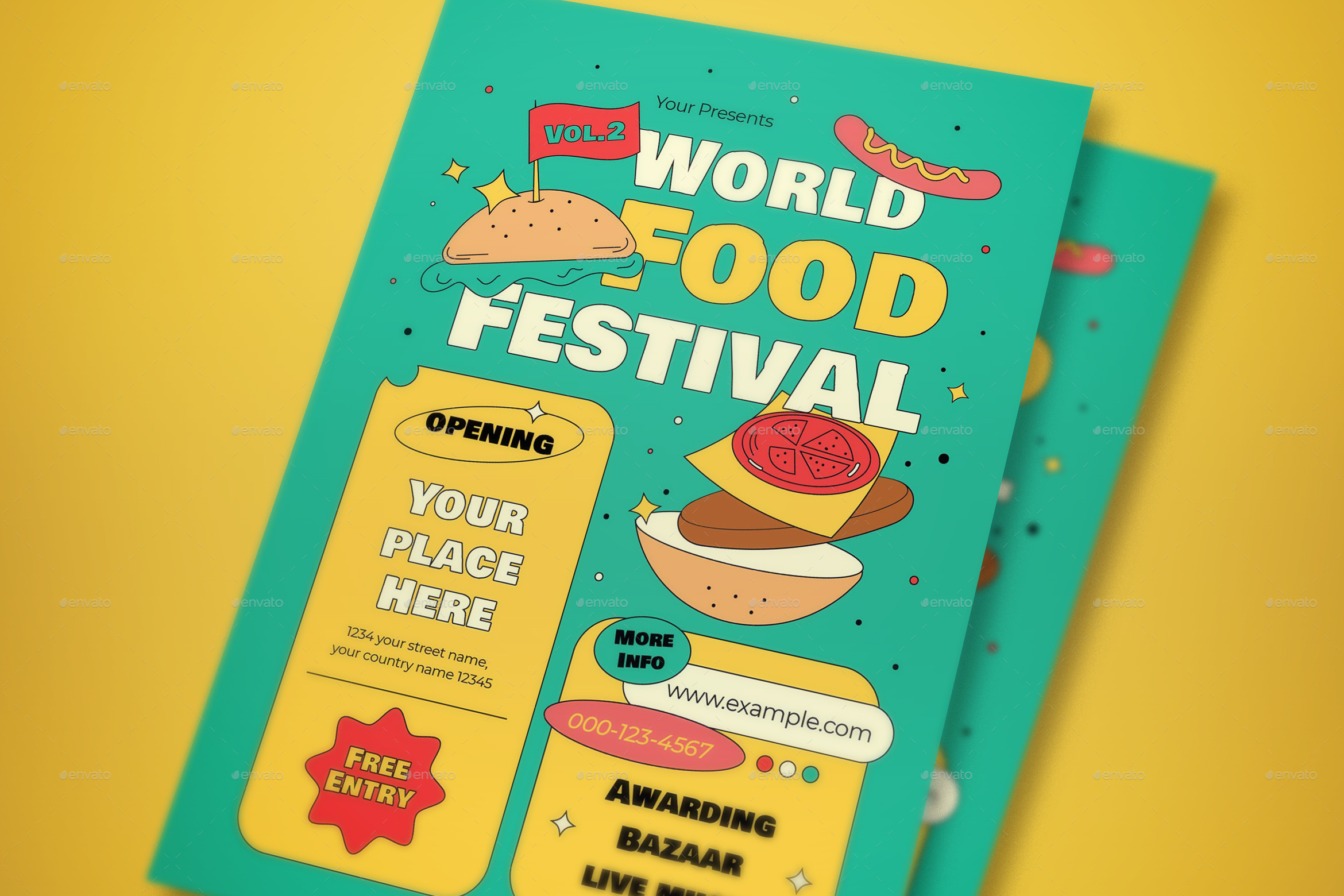 Food Festival Flyer Set, Print Templates | GraphicRiver