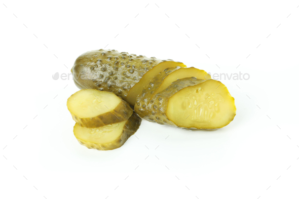One chopped pickle isolated on white background Stock Photo by ...