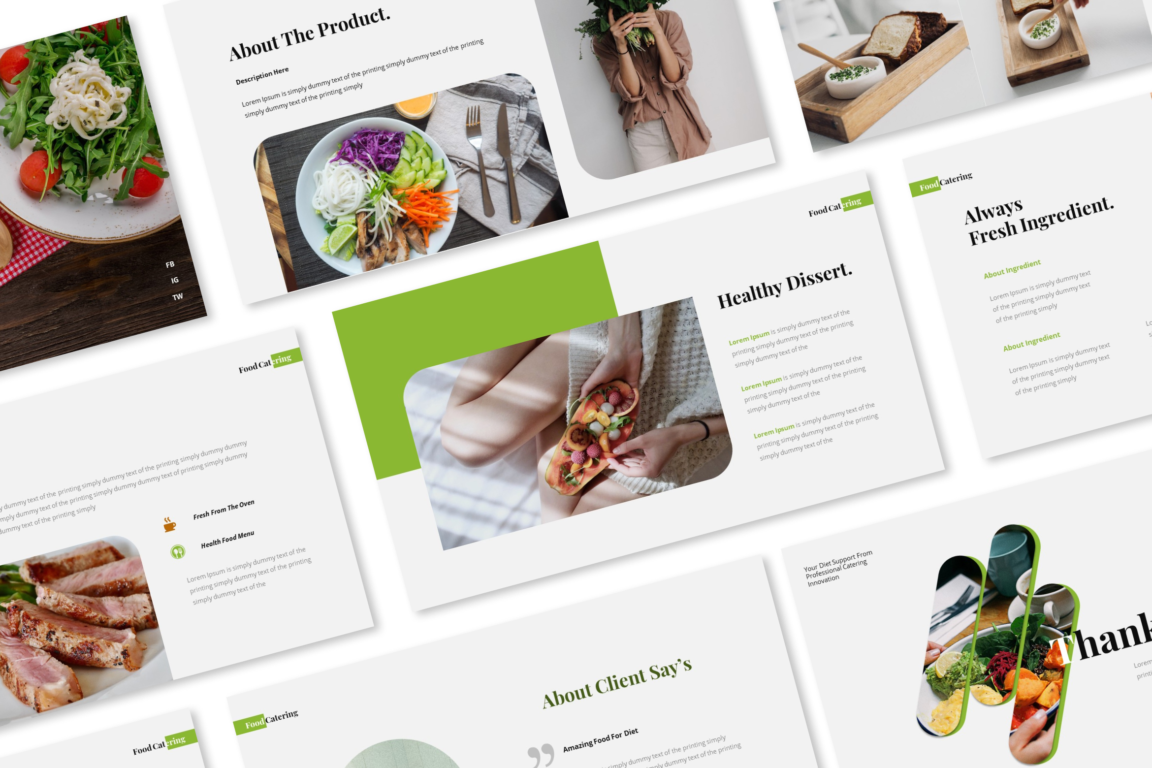 Healthy Food Catering Powerpoint Presentation Template, Presentation ...