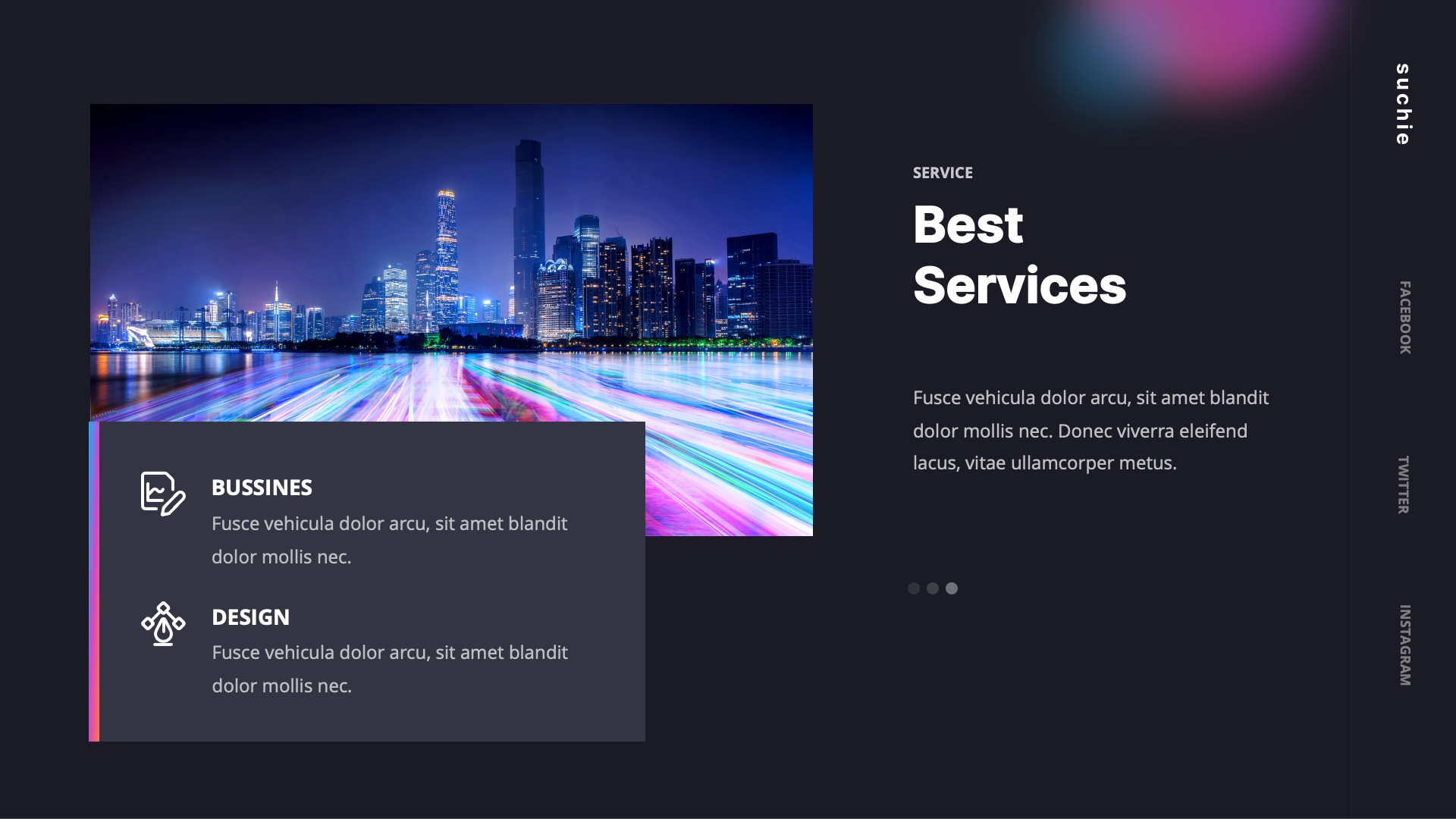 Suchie - Dark Gradient Theme Google Slides Template, Presentation Templates