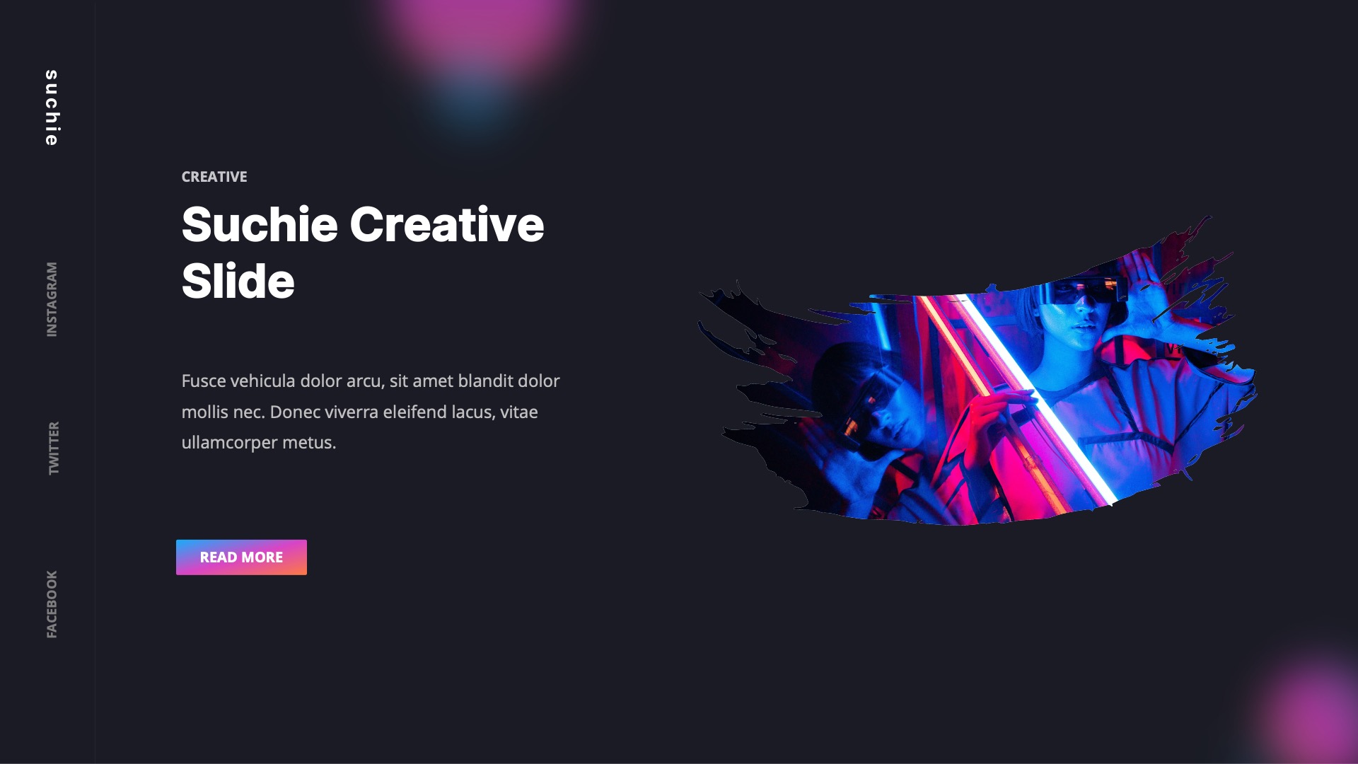 Suchie - Dark Gradient Theme Google Slides Template, Presentation Templates