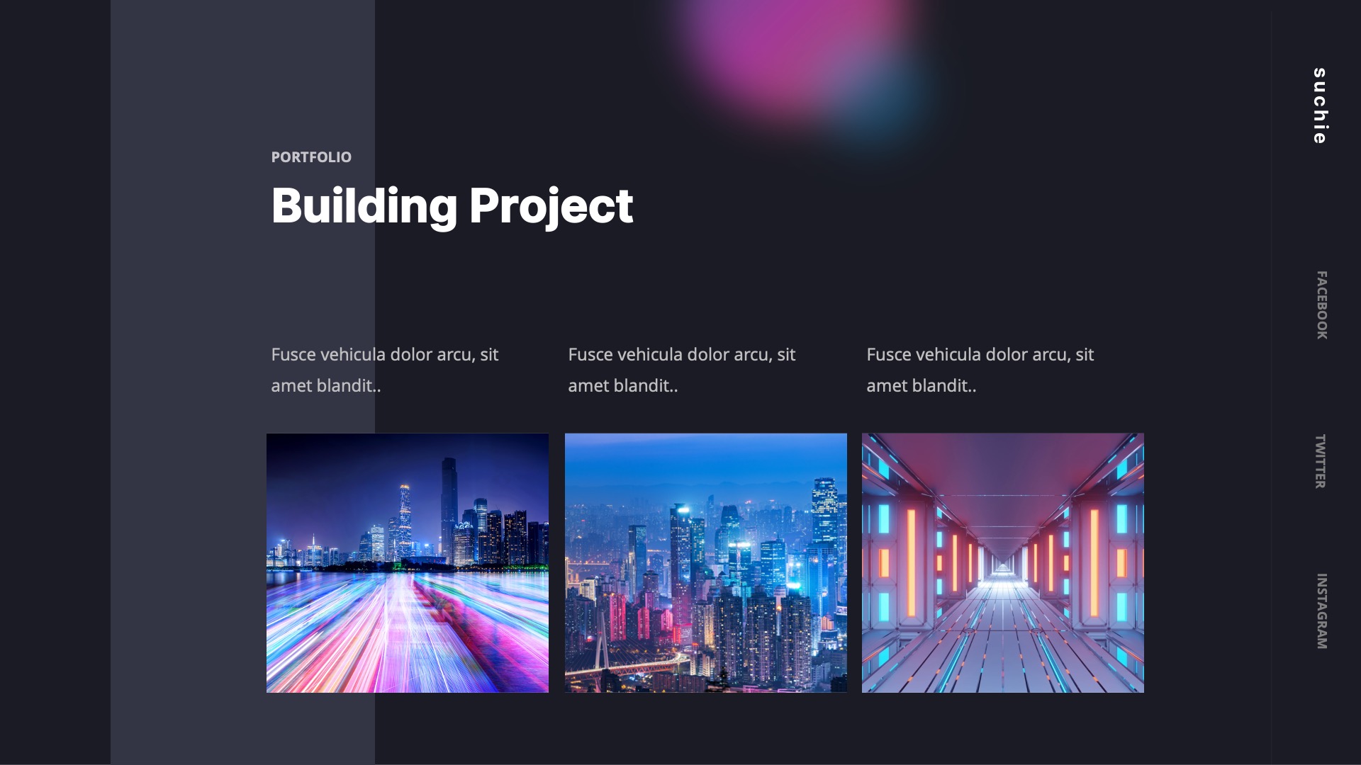 Suchie - Dark Gradient Theme Google Slides Template, Presentation Templates