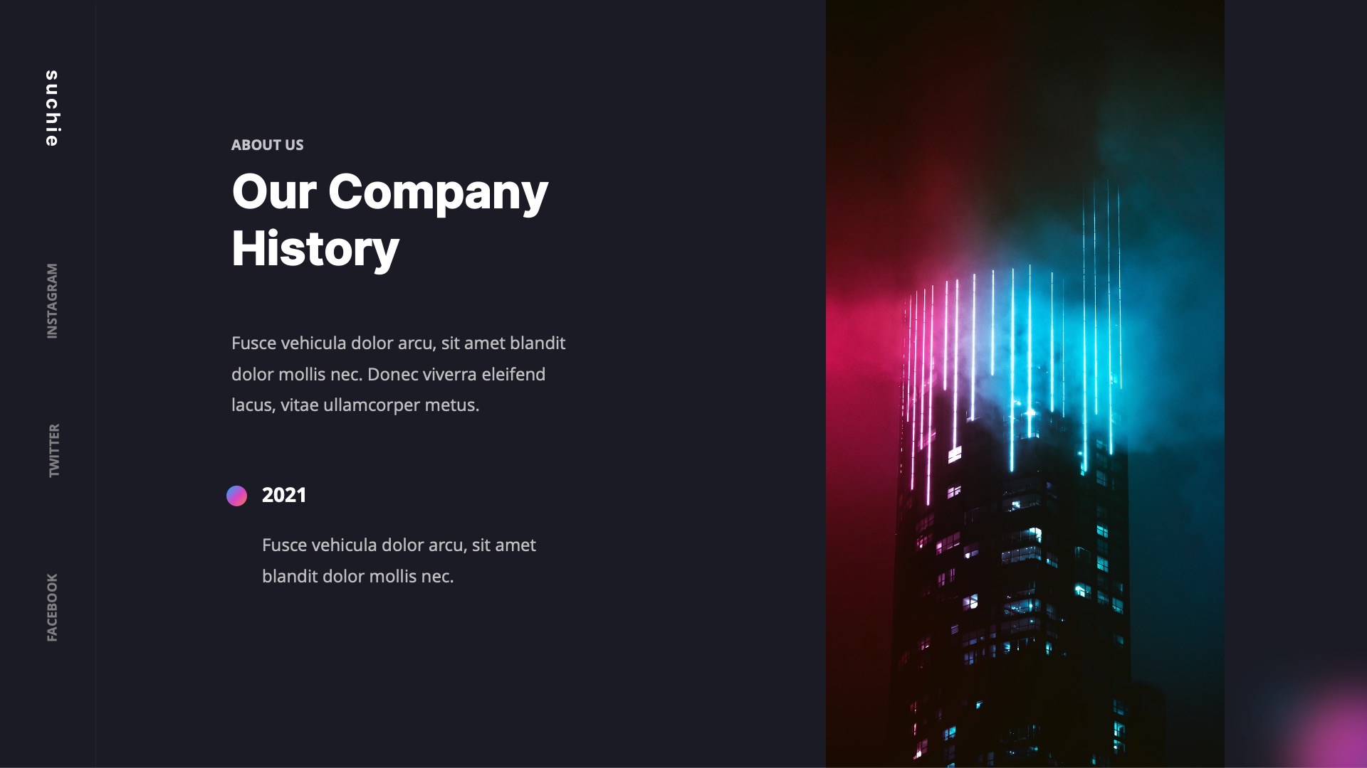 Suchie - Dark Gradient Theme Google Slides Template, Presentation Templates
