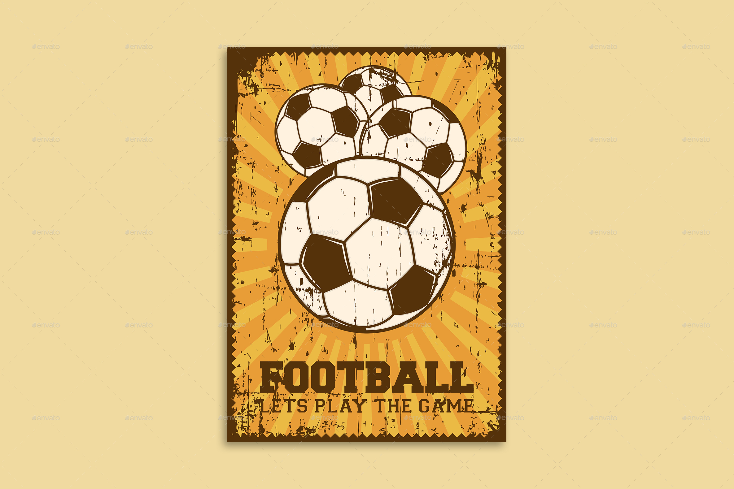 Retro Rustic Vintage Soccer Football Poster, Vectors | GraphicRiver