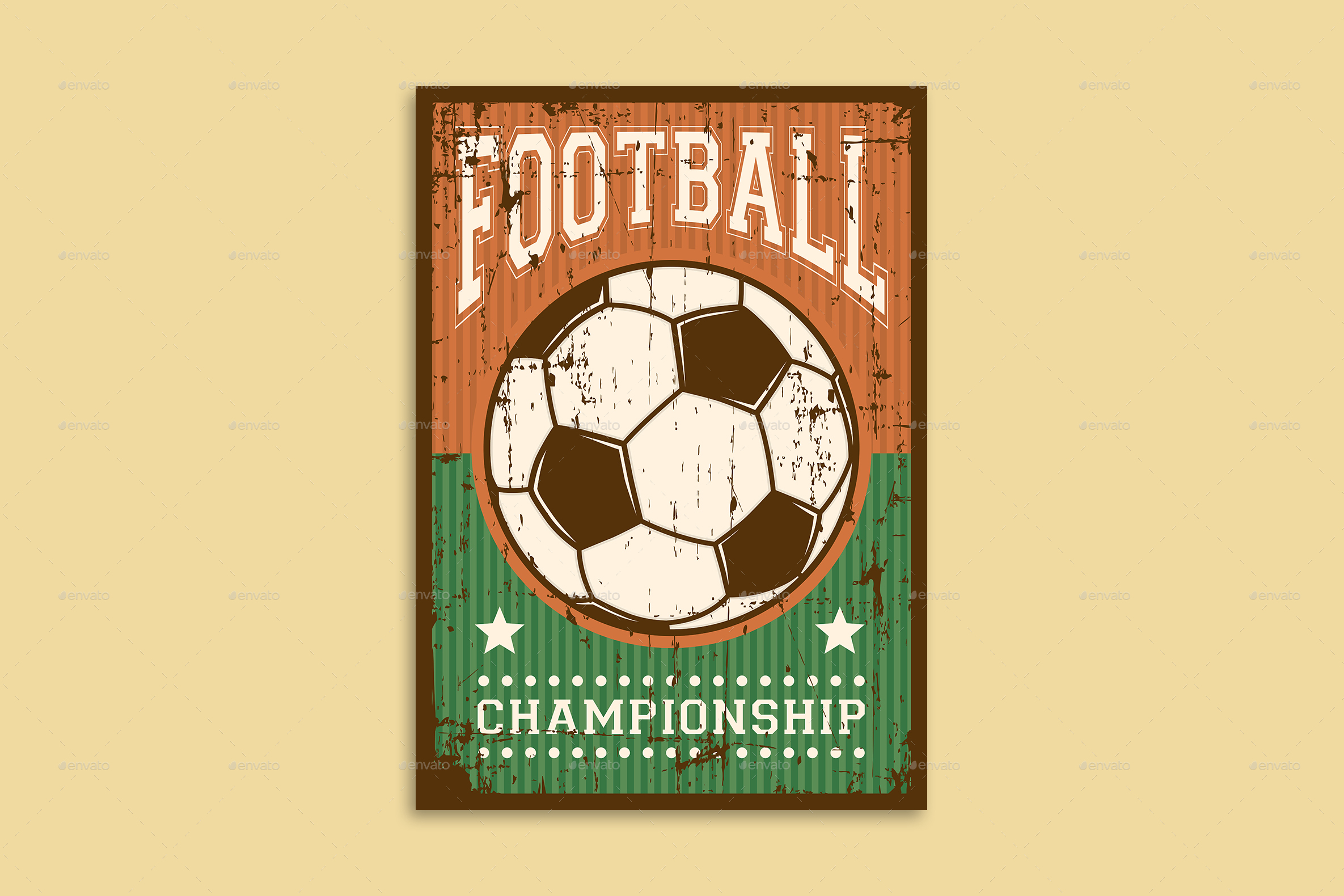 Retro Rustic Vintage Soccer Football Poster, Vectors | GraphicRiver