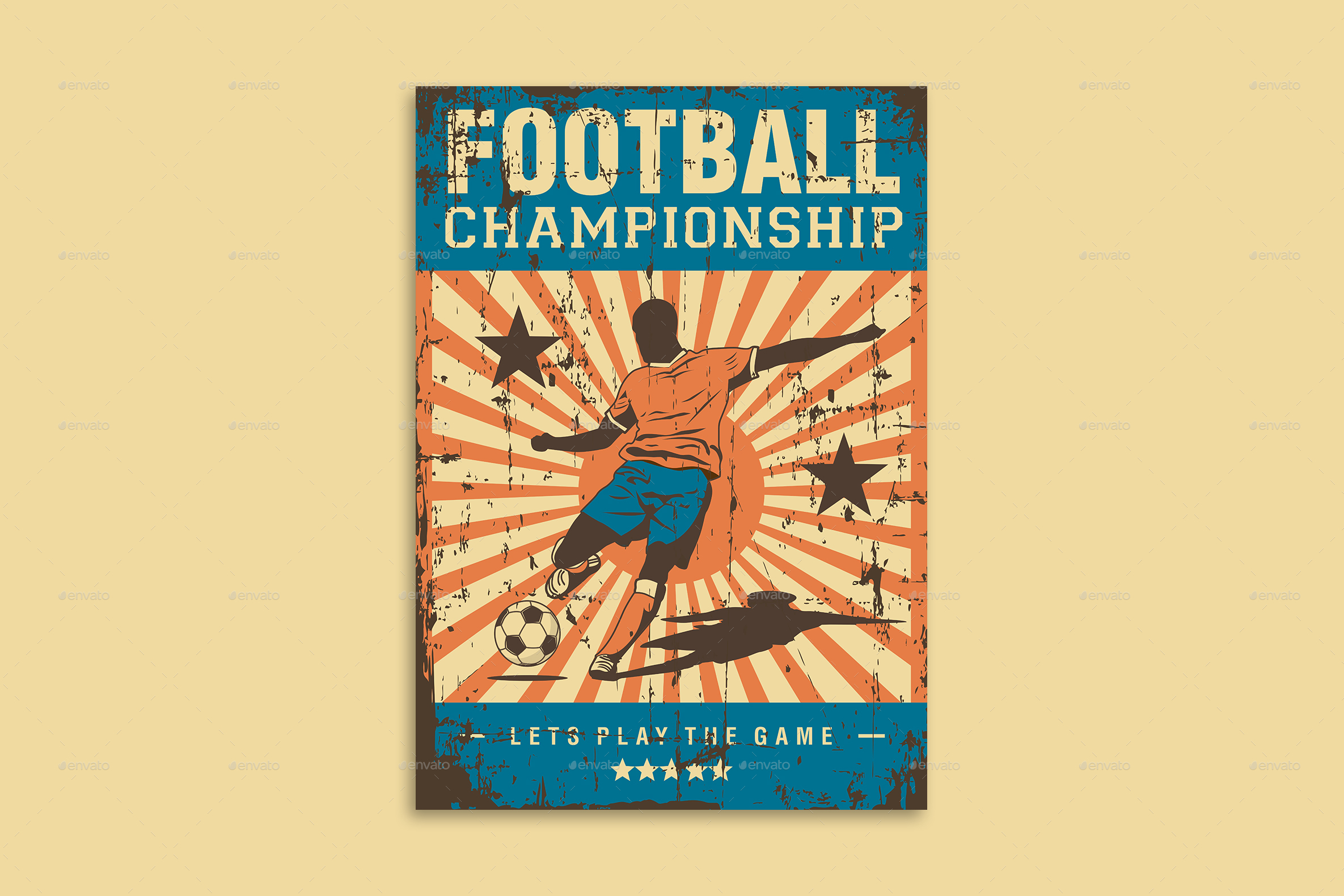 Retro Rustic Vintage Soccer Football Poster, Vectors | GraphicRiver