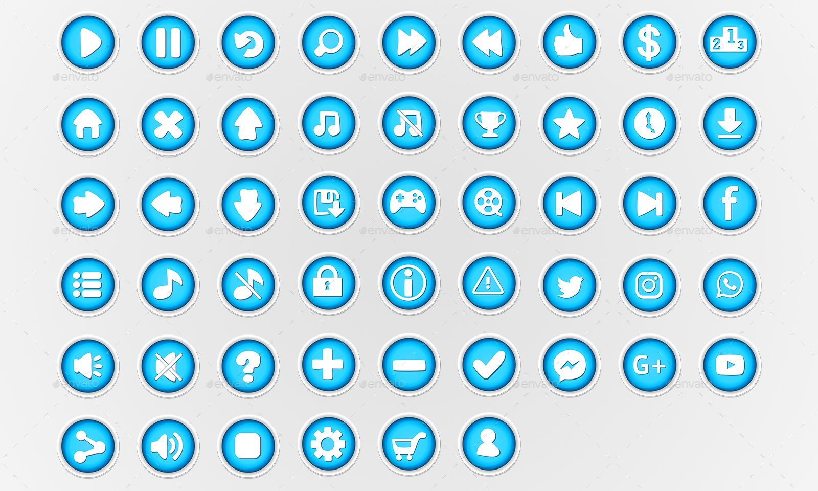 51 Buttons for Games and Apps, Game Assets | GraphicRiver