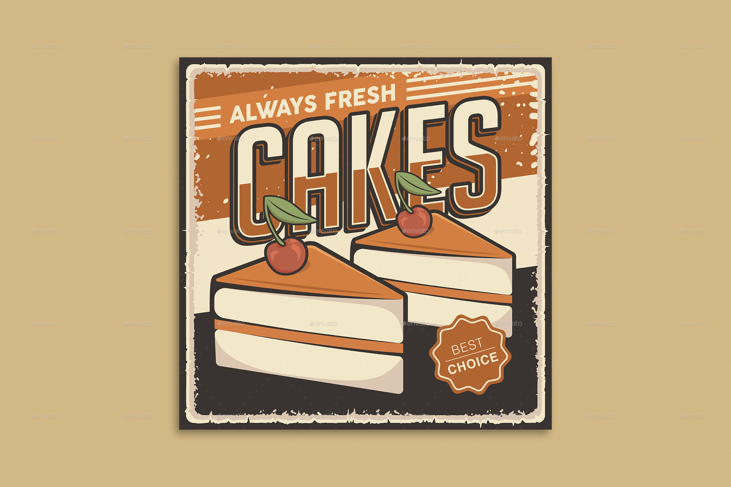 Retro Rustic Cake Poster, Vectors | GraphicRiver