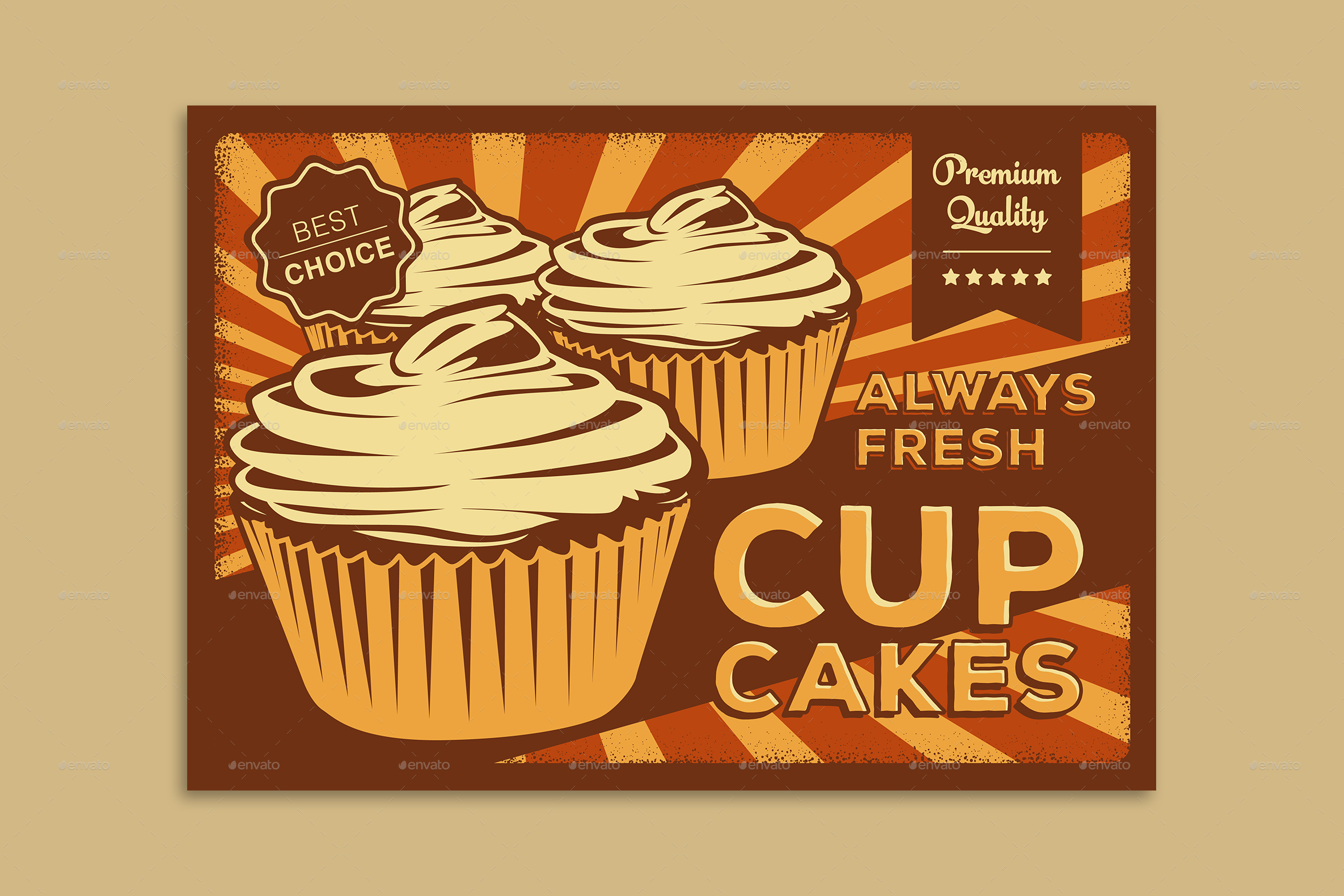 Retro Rustic Cake Poster, Vectors | GraphicRiver