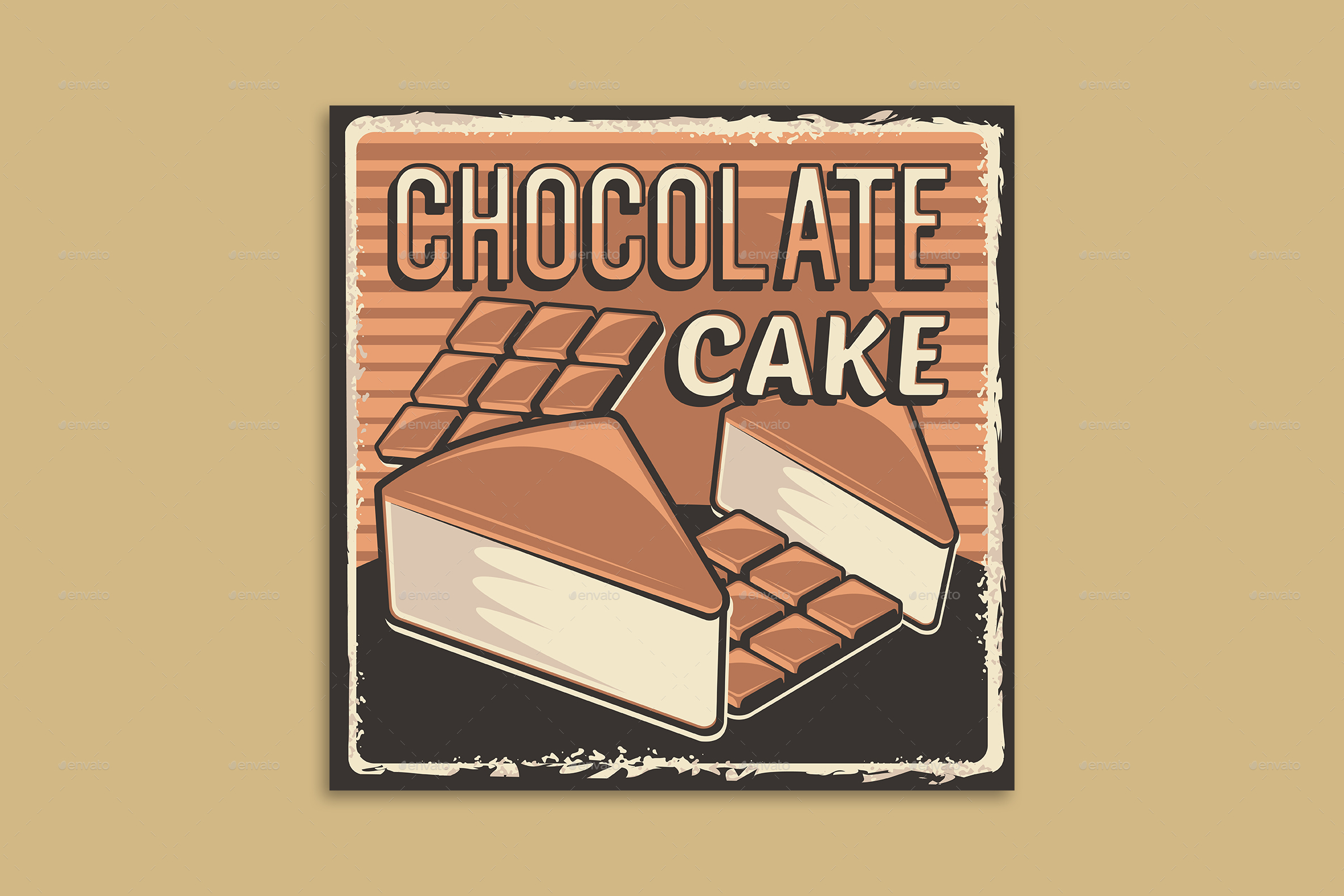 Retro Rustic Cake Poster, Vectors | GraphicRiver
