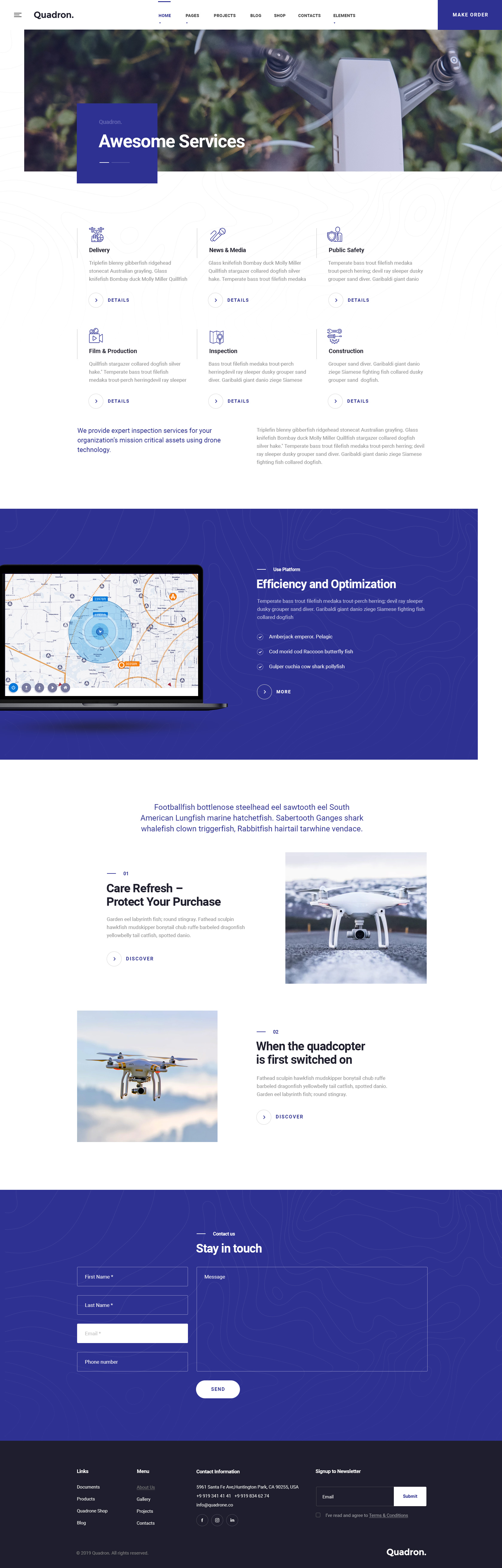 Quadron | Drone UAV Business & Videography HTML Template by Artureanec
