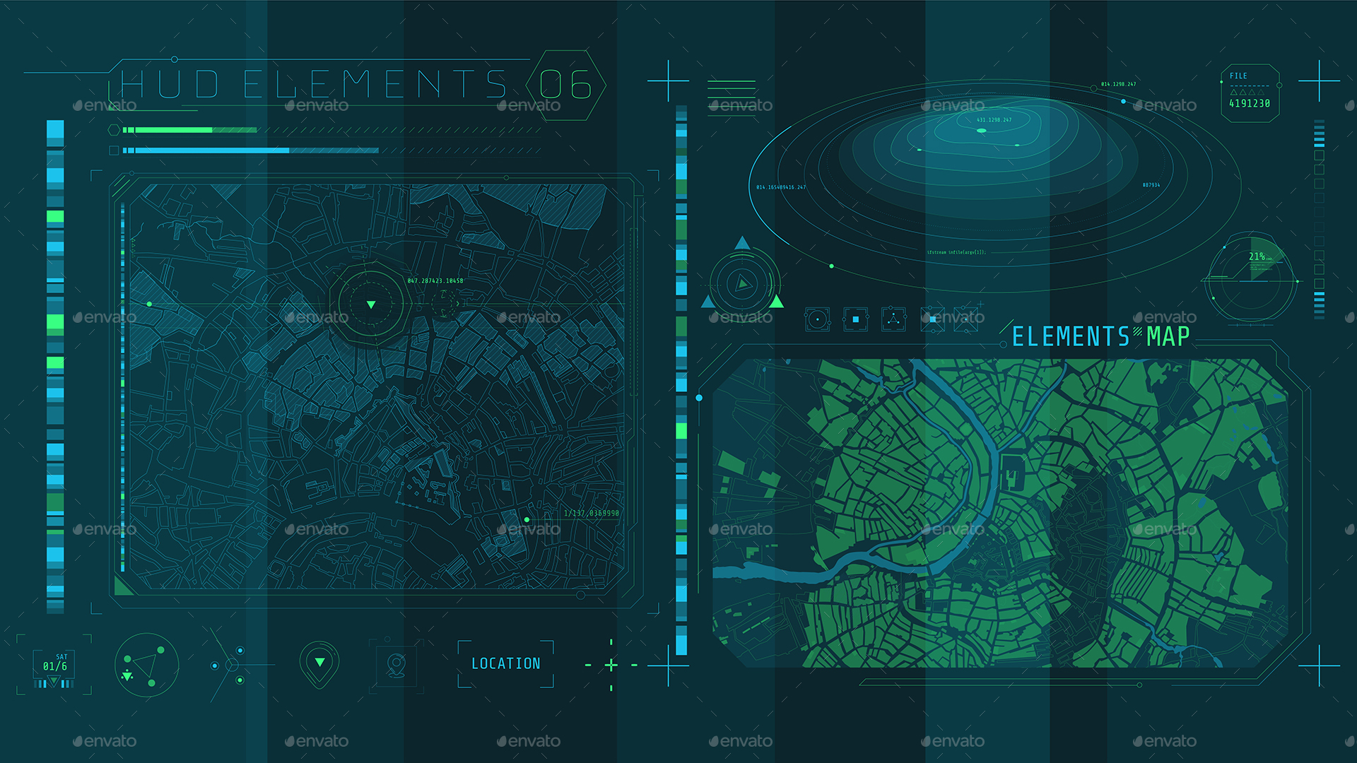 HUD Pro Infographic Elements, Infographics | GraphicRiver