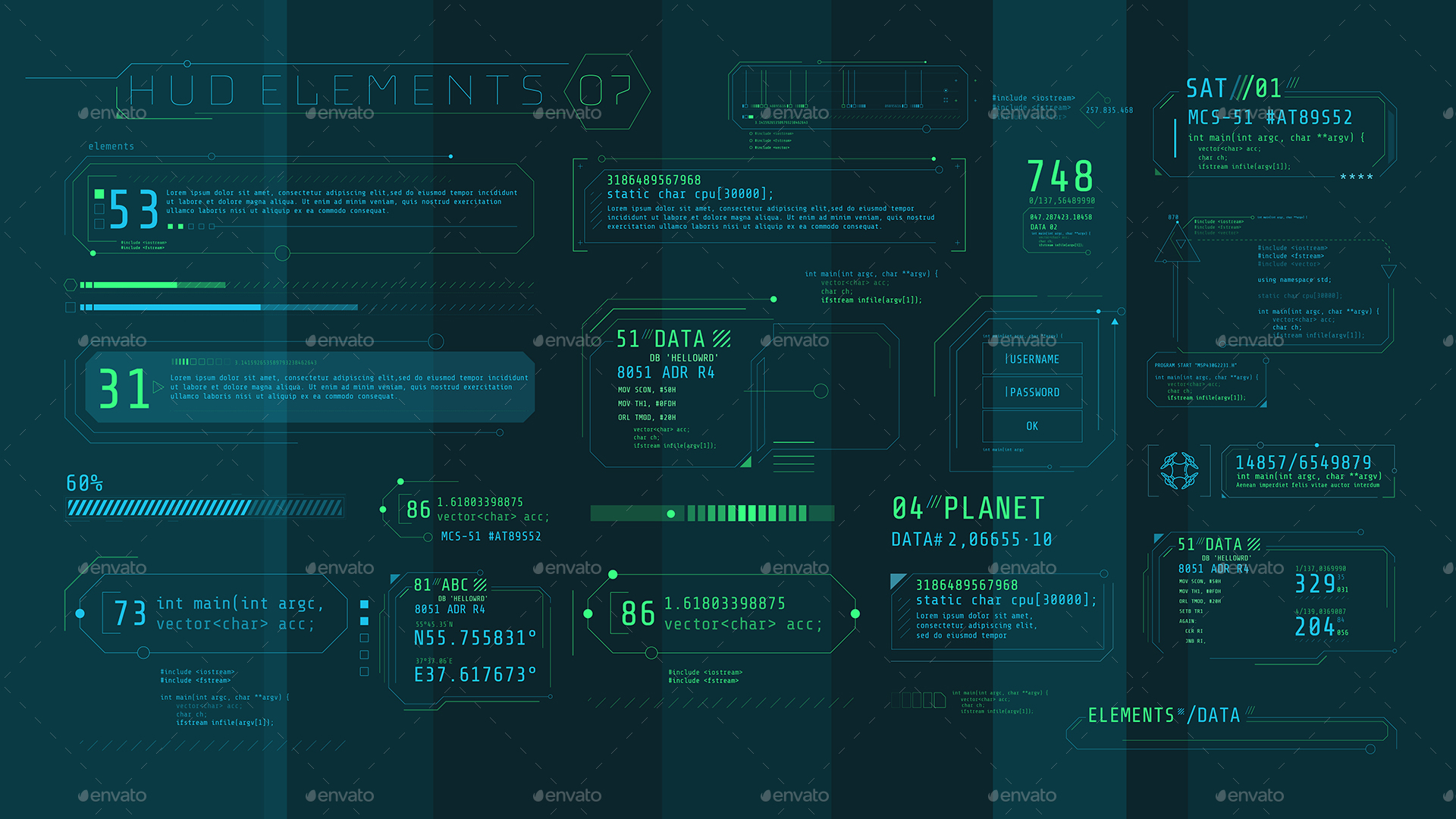 HUD Pro Infographic Elements, Infographics | GraphicRiver