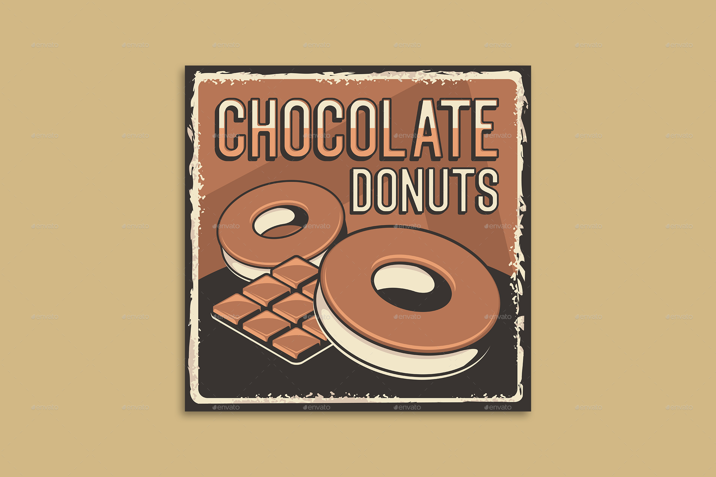 Retro Rustic Doughnuts Poster, Vectors | GraphicRiver