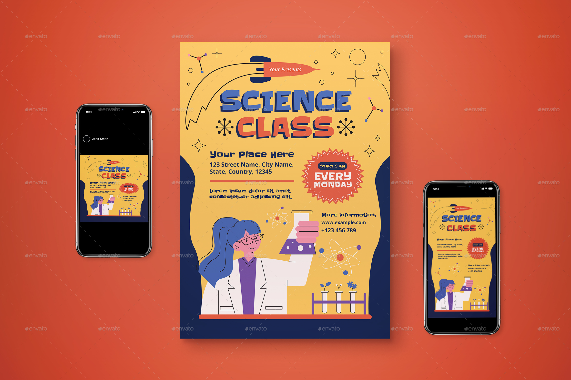 Science Class Flyer Set, Print Templates | GraphicRiver