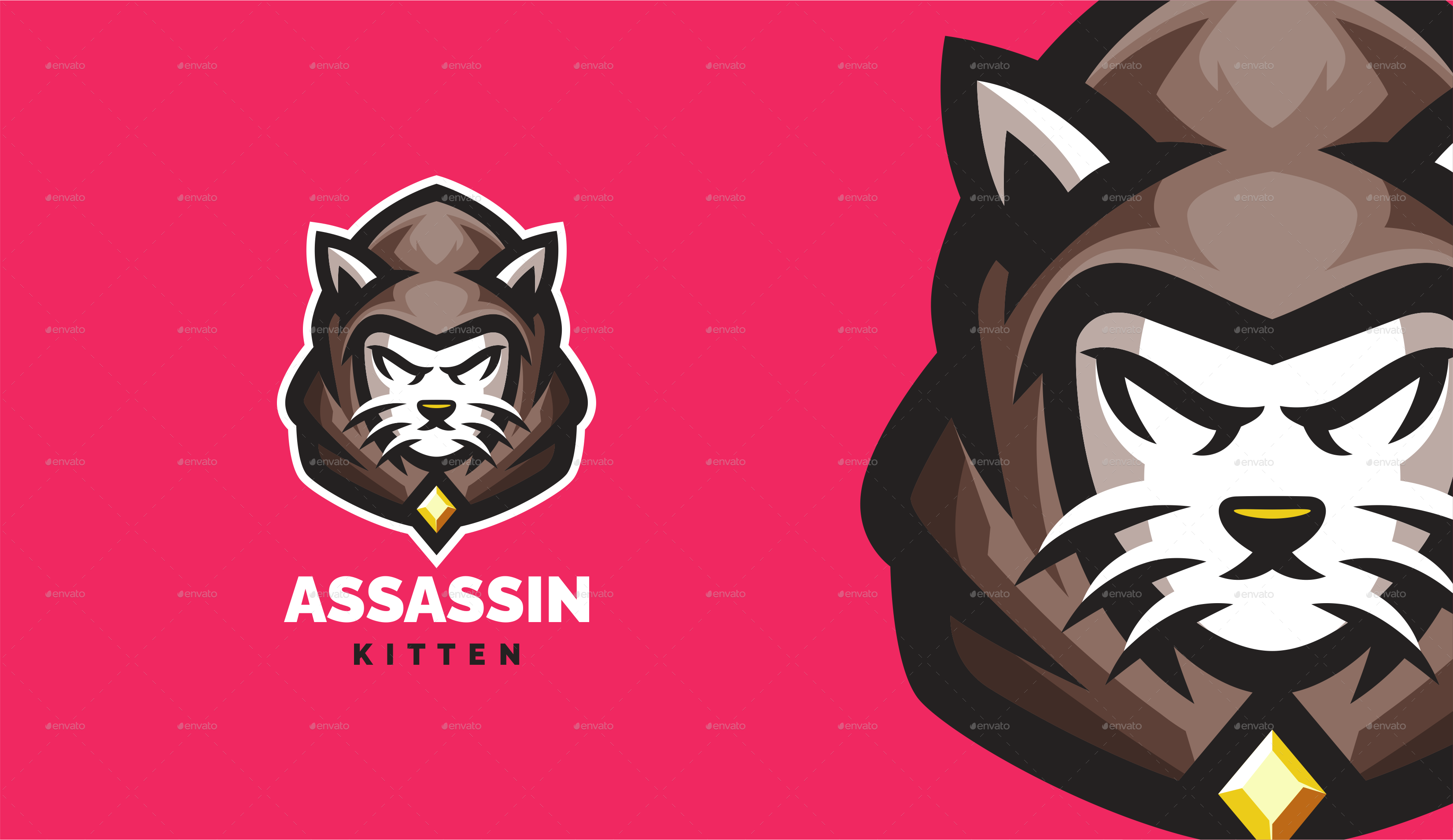 Assassin Cat Logo, Logo Templates | GraphicRiver