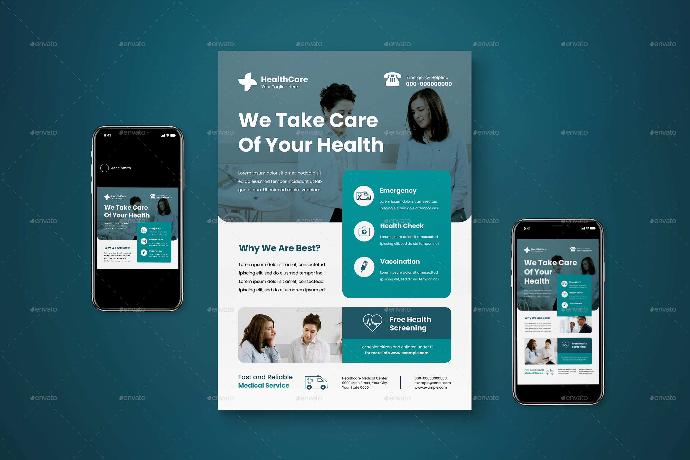 Hospital Flyer Set, Print Templates | GraphicRiver