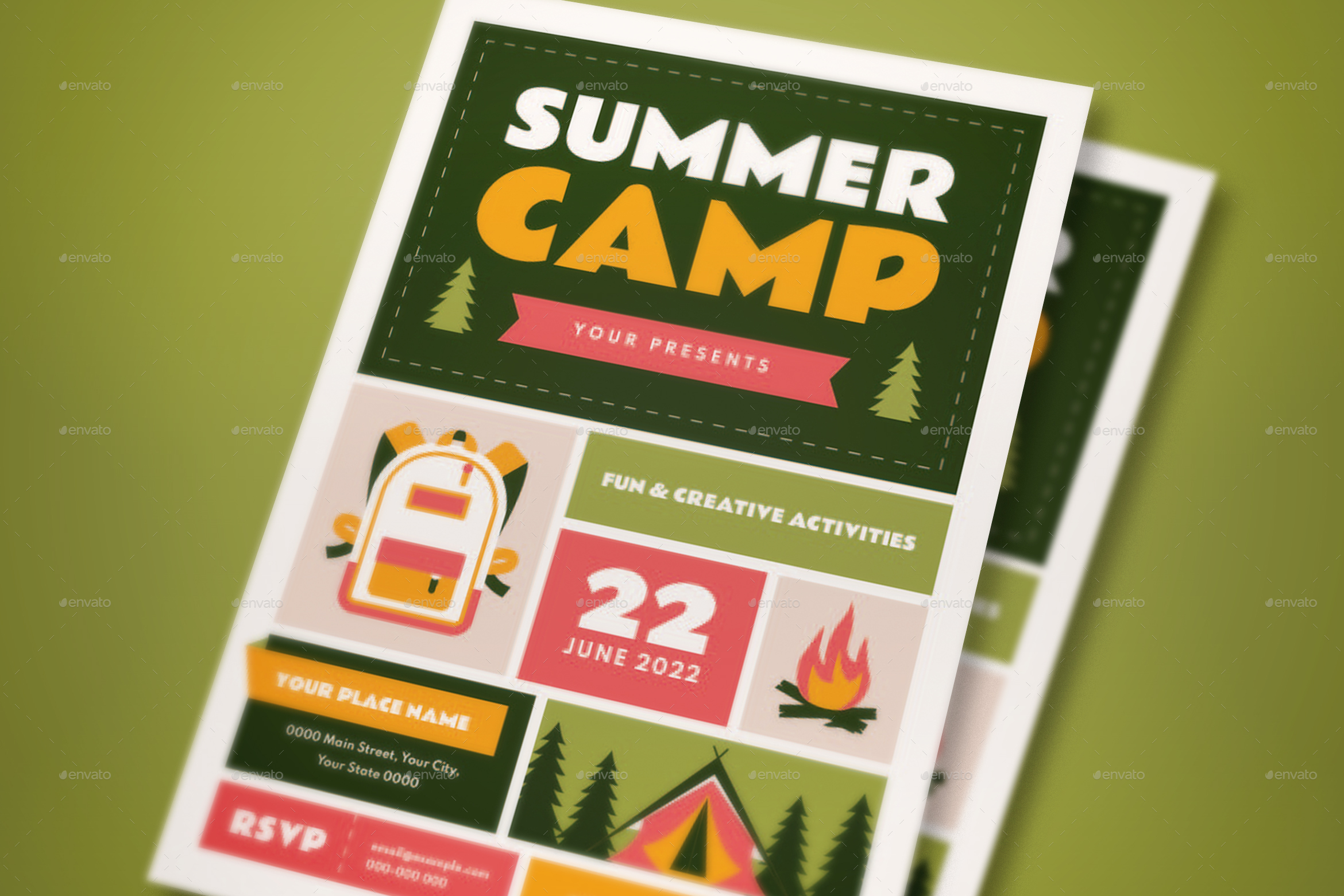 Summer Camp Flyer Set, Print Templates | GraphicRiver