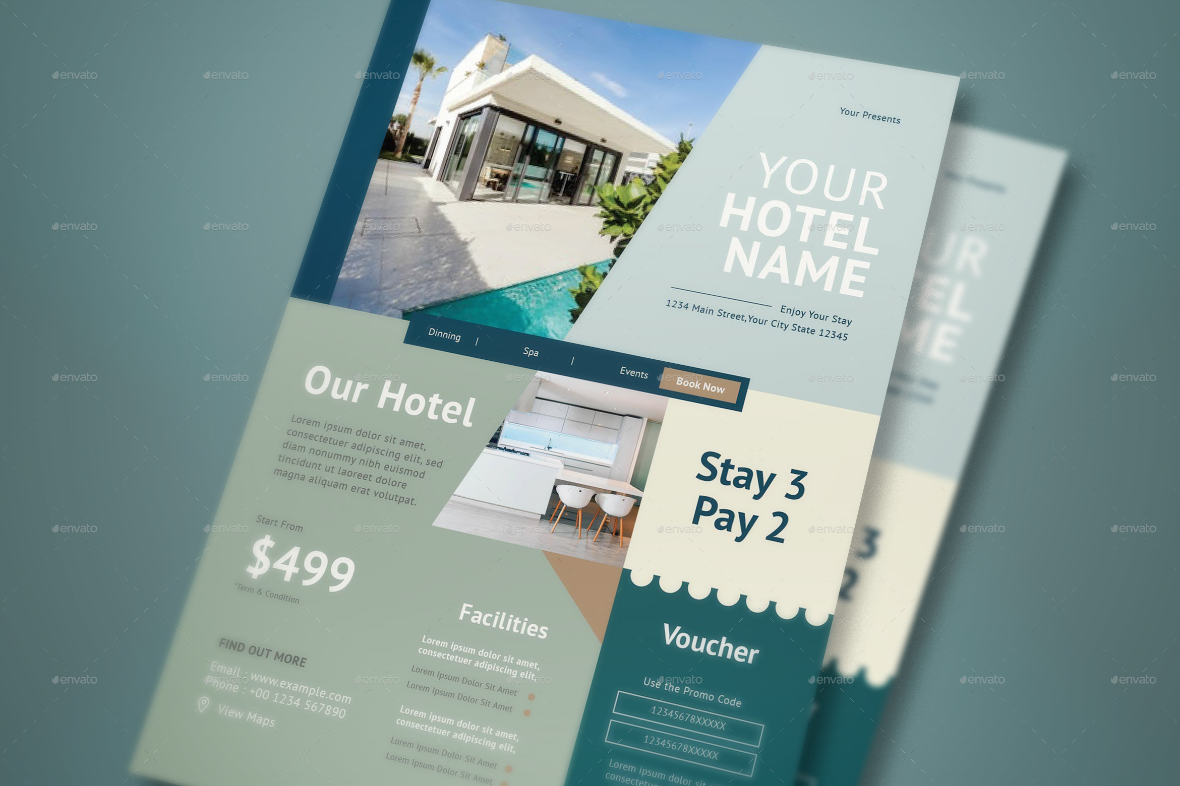 Hotel Promotion Flyer Set, Print Templates | GraphicRiver