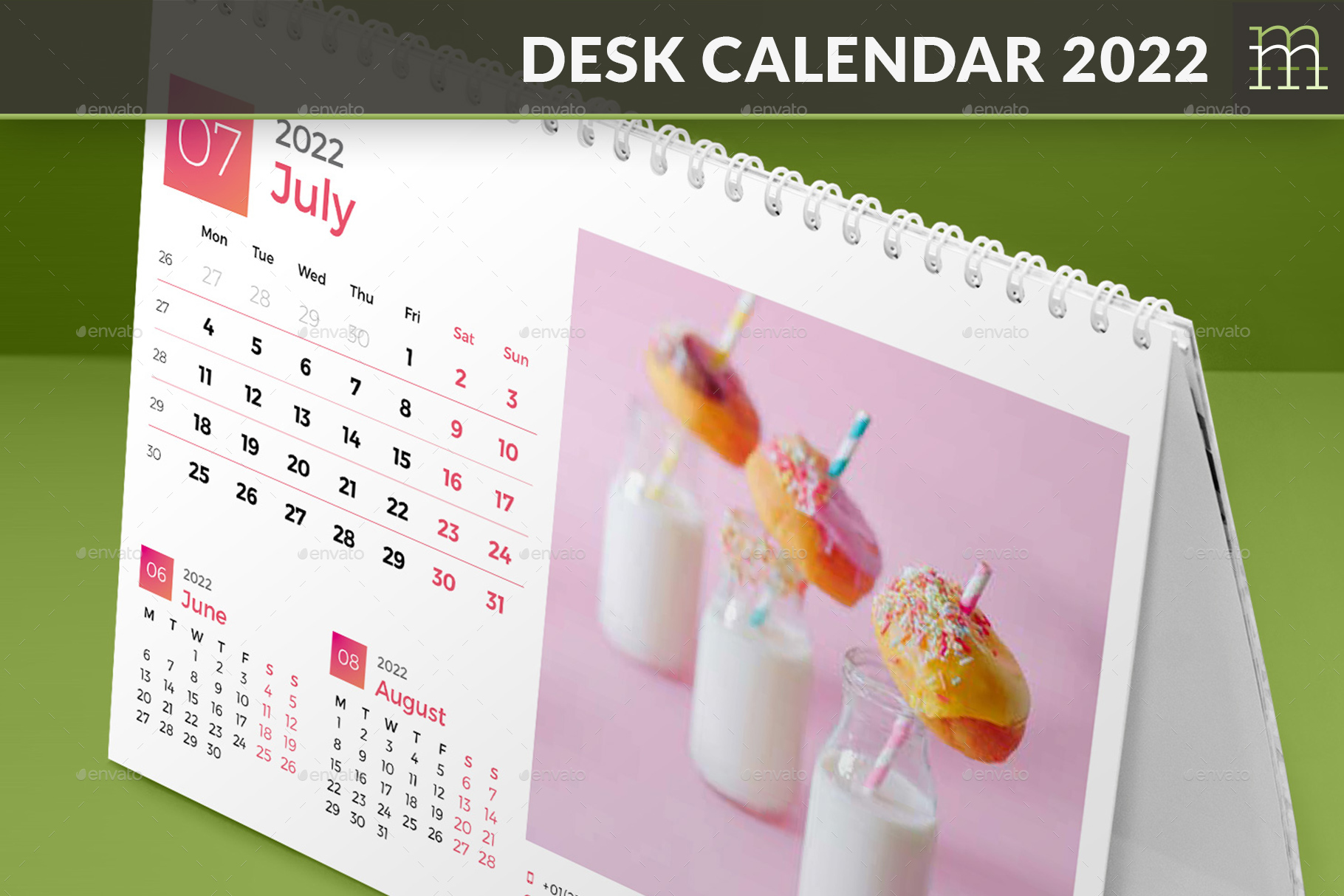 Desk Calendar 2022, Print Templates | GraphicRiver