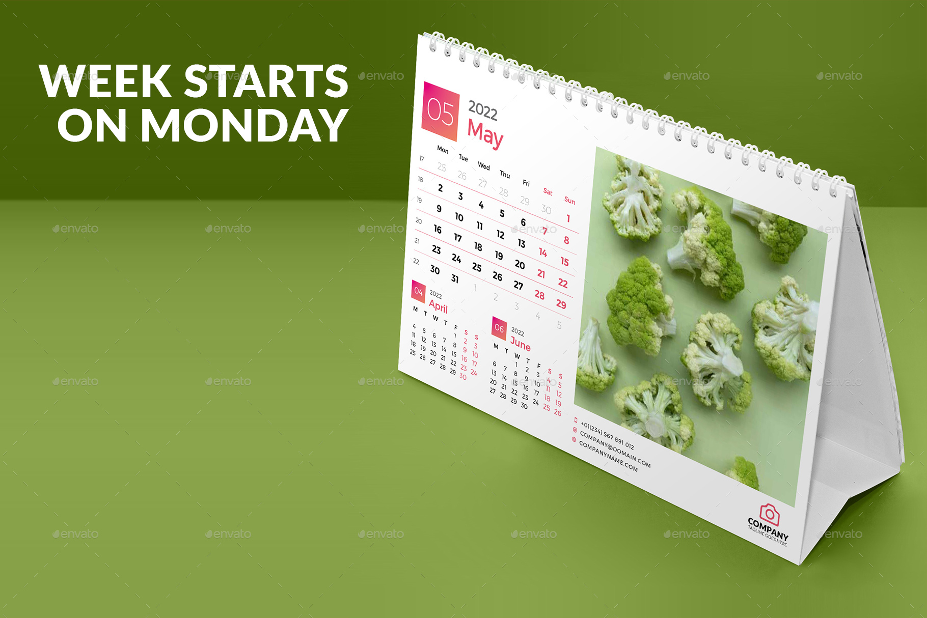 Desk Calendar 2022, Print Templates | GraphicRiver