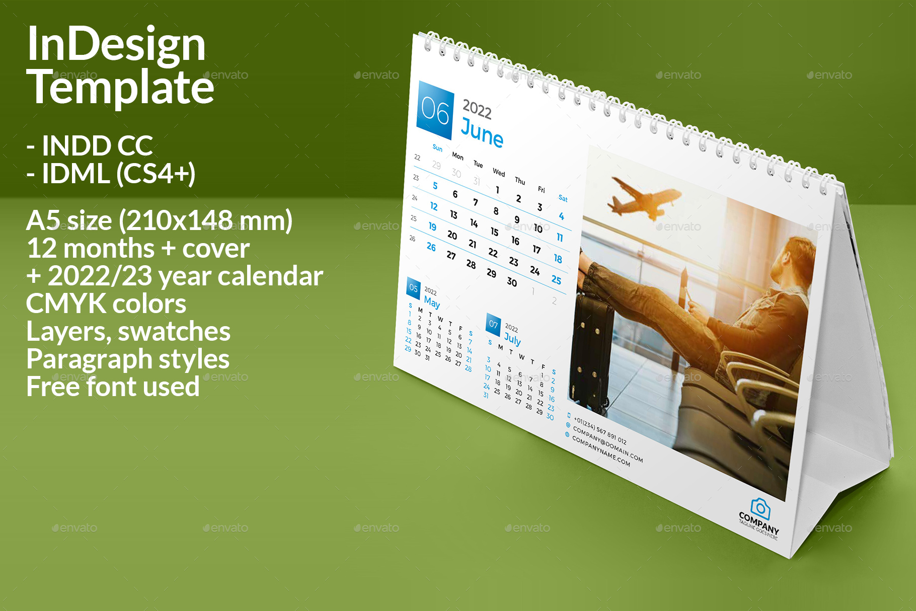 Desk Calendar 2022, Print Templates | GraphicRiver