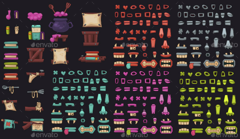 Totems Stack - Fantasy Elements, Game Assets | GraphicRiver