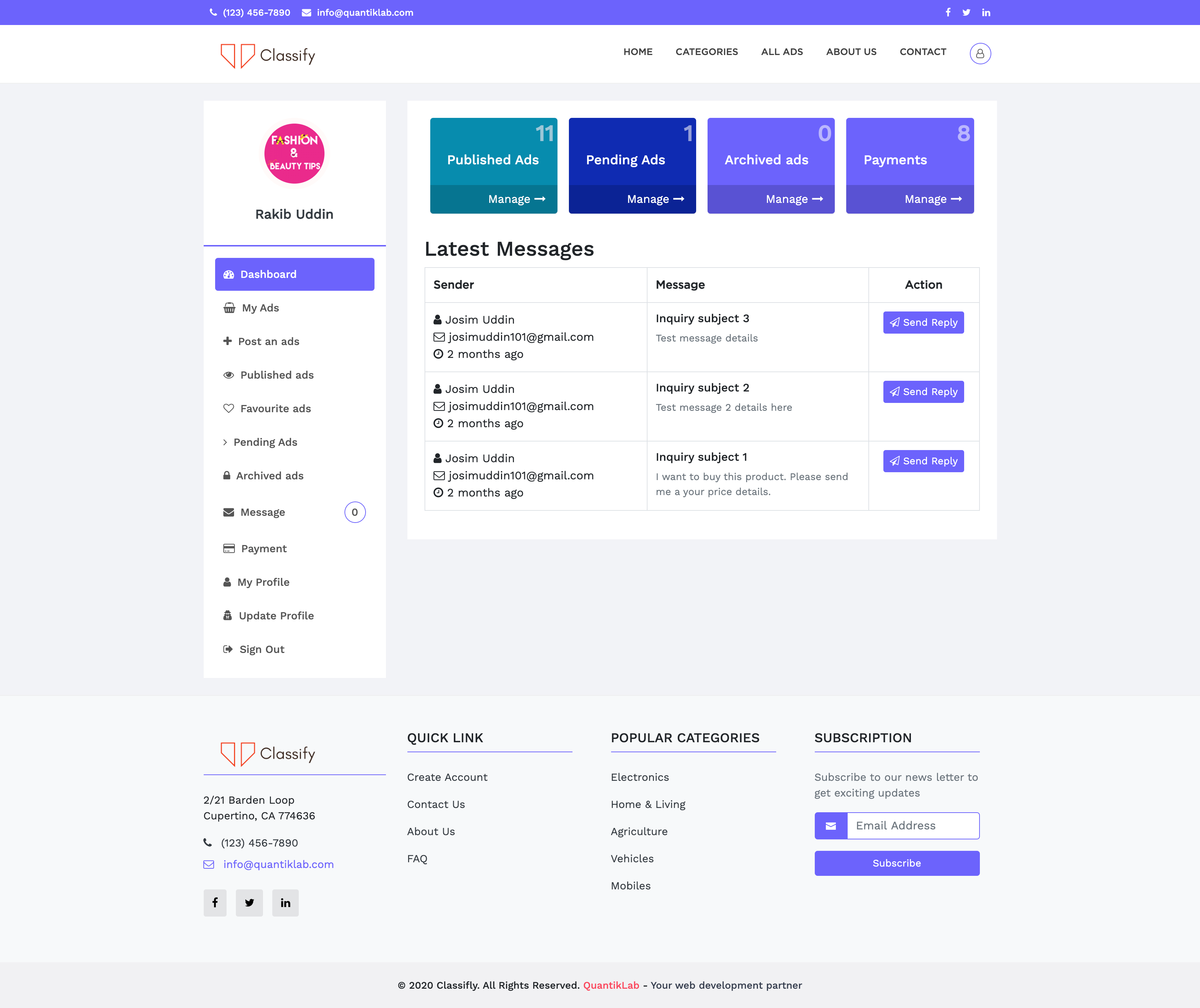 Classify PHP Ads Script by QuantikLab | CodeCanyon