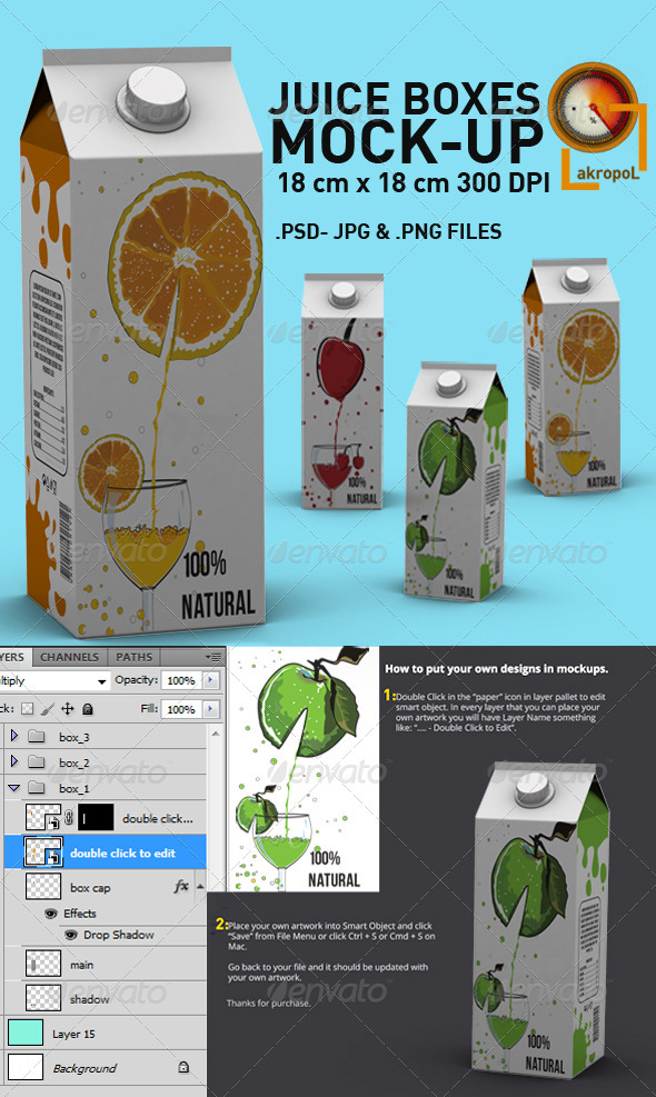 Juice Boxes Mock Up by akropol | GraphicRiver