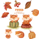 Watercolor cute Autumn fox clipart., Graphics | GraphicRiver