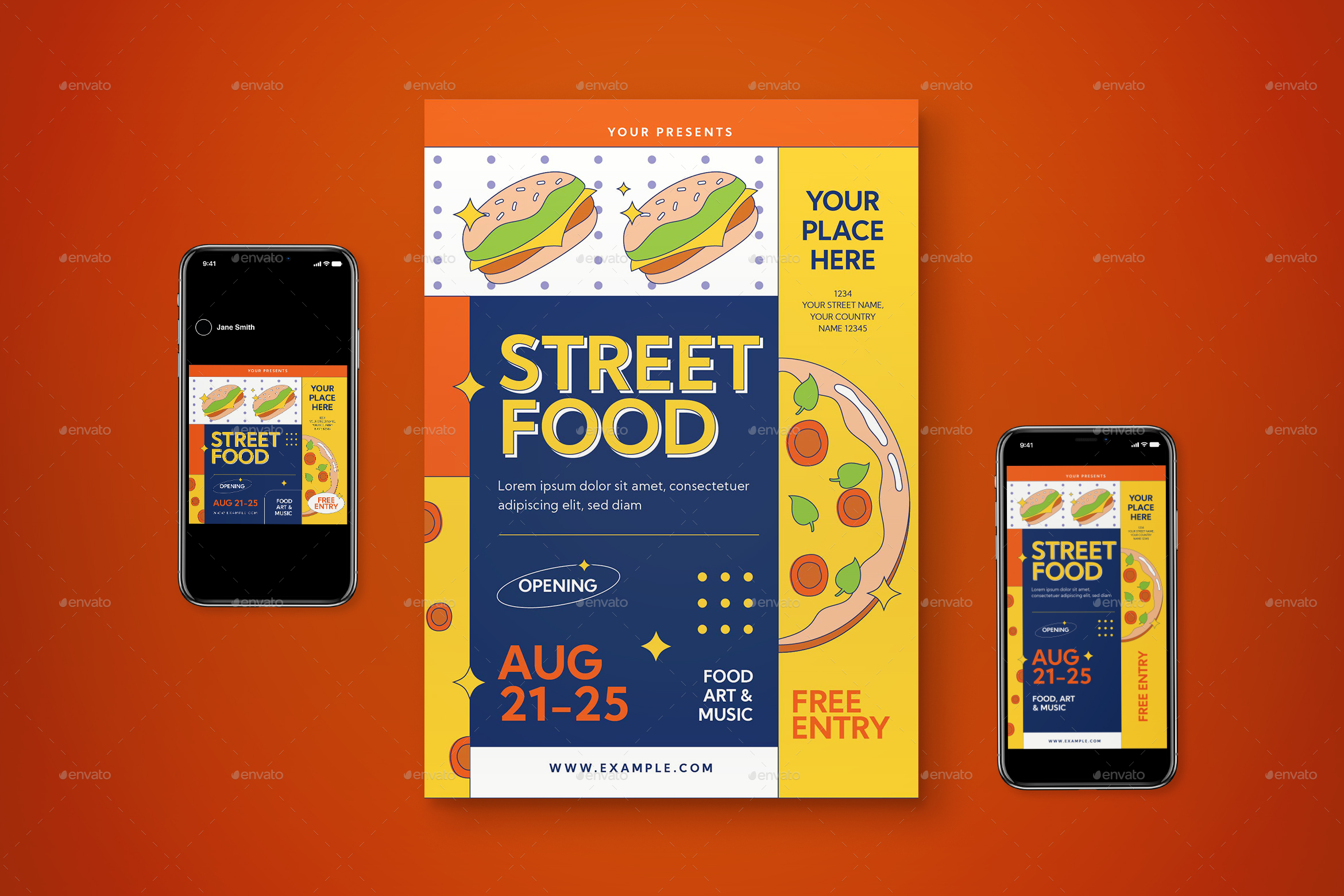 Street Food Festival Flyer Set, Print Templates | GraphicRiver