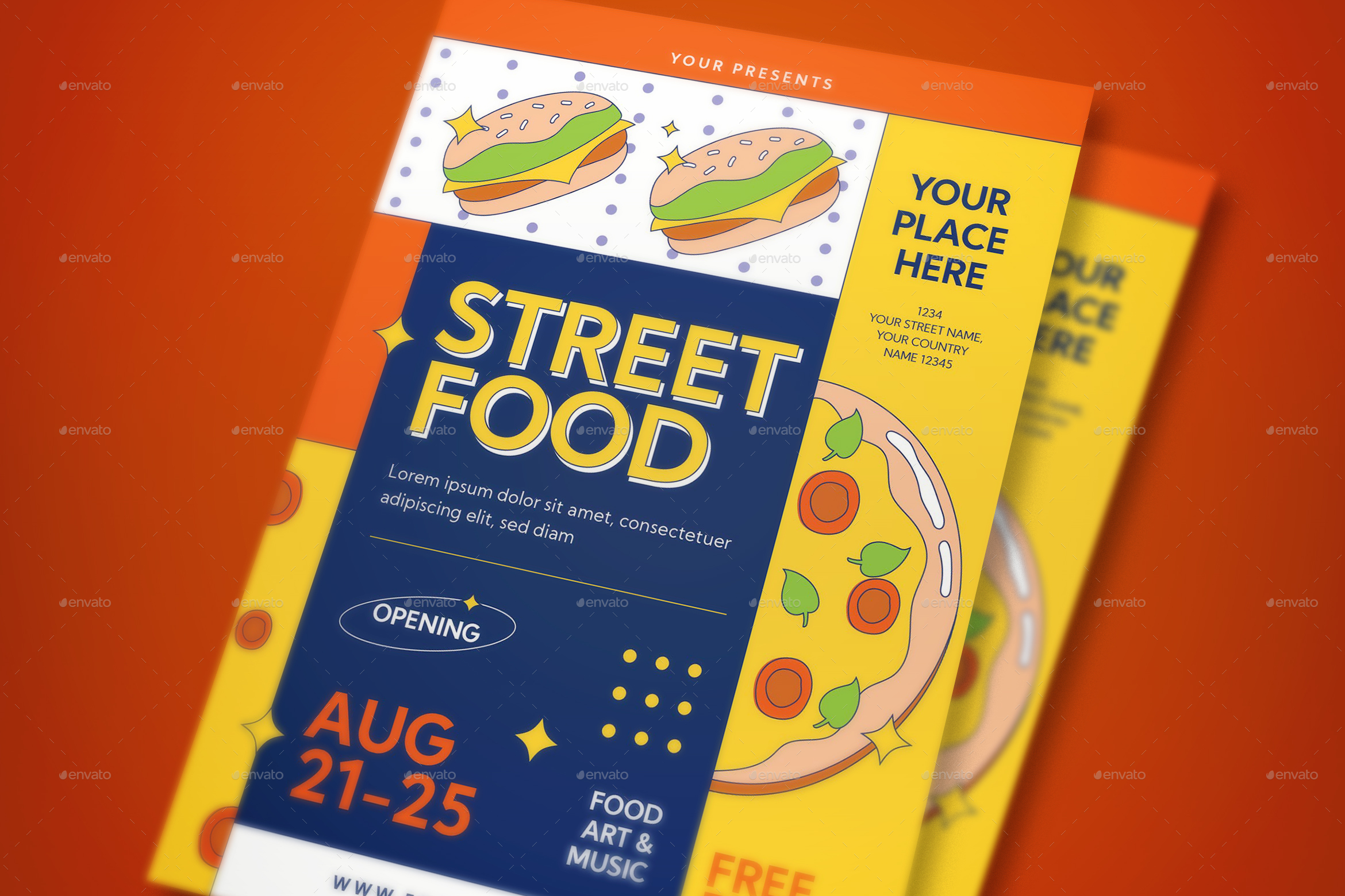 Street Food Festival Flyer Set, Print Templates | GraphicRiver