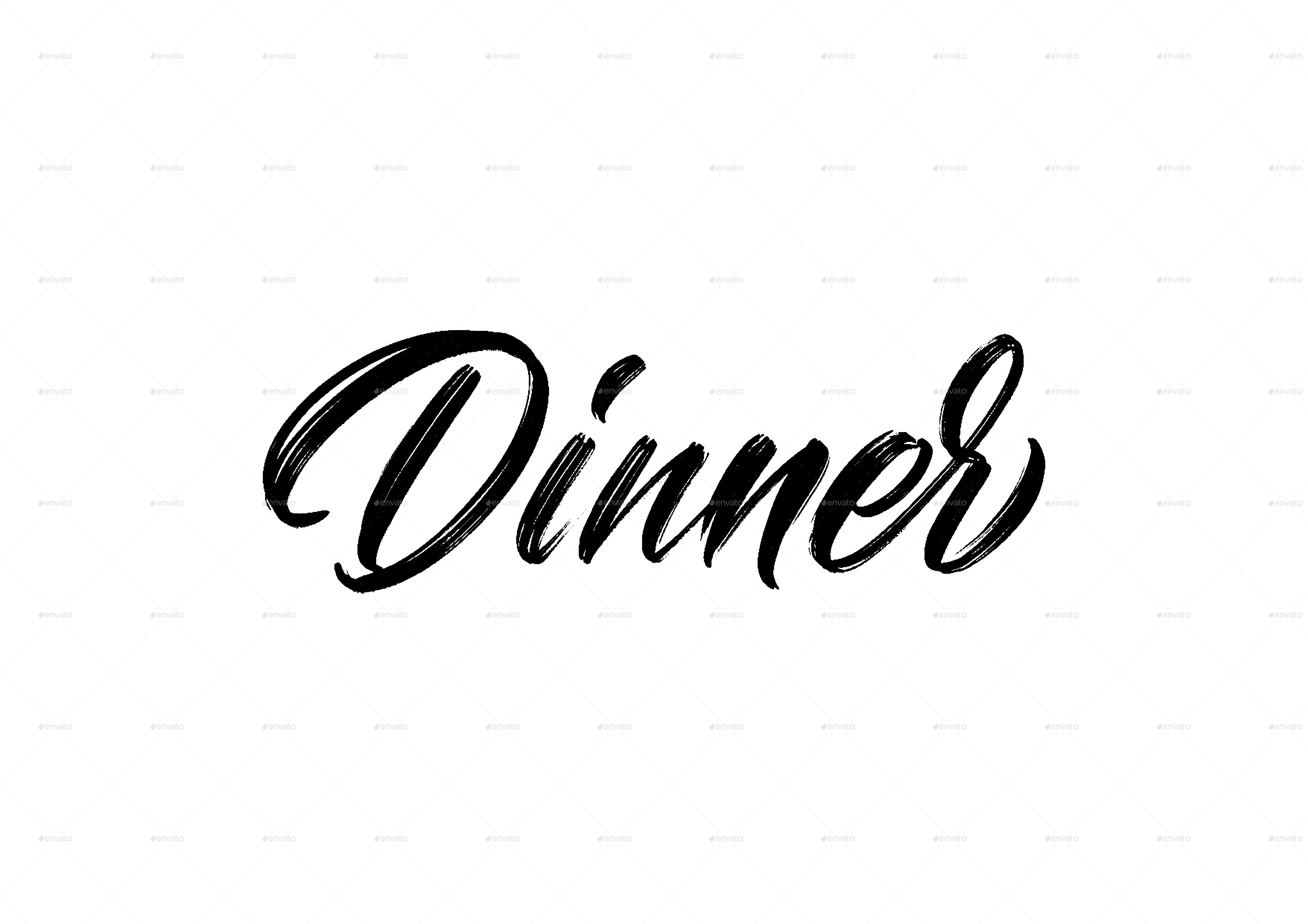 Set menu brush lettering, Vectors | GraphicRiver