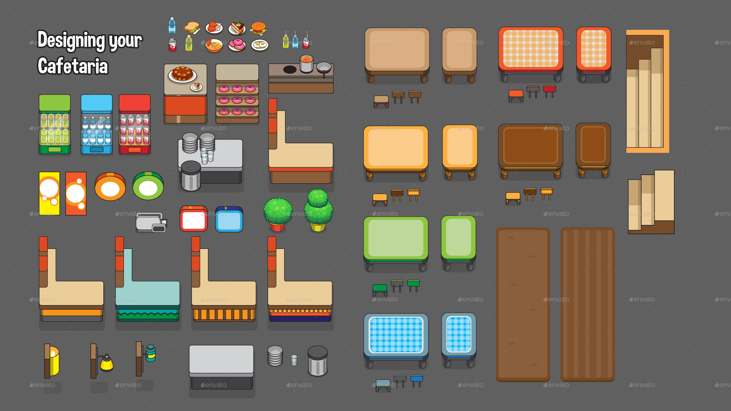 Cafetaria, Game Assets | GraphicRiver