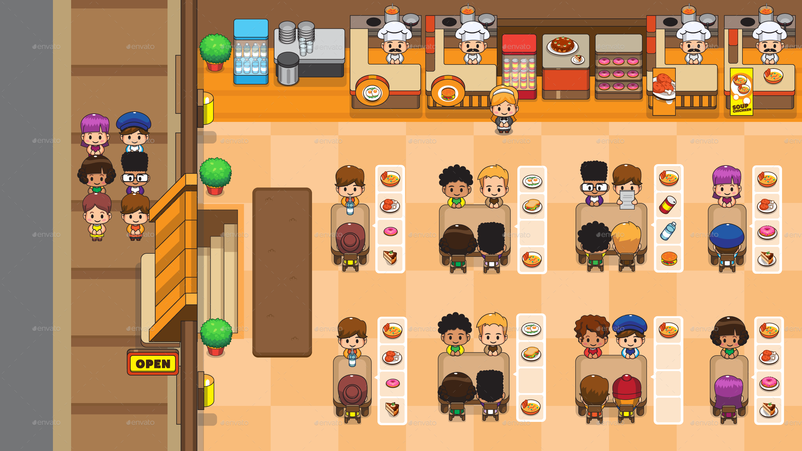 Cafetaria, Game Assets | GraphicRiver