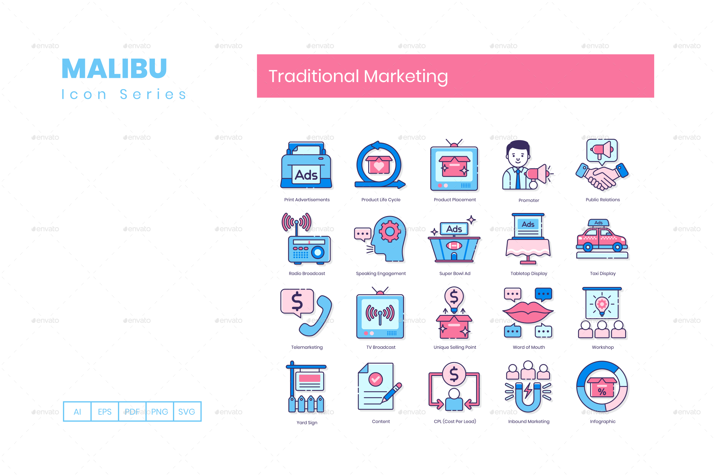 75 Traditional Marketing Icons, Icons | GraphicRiver