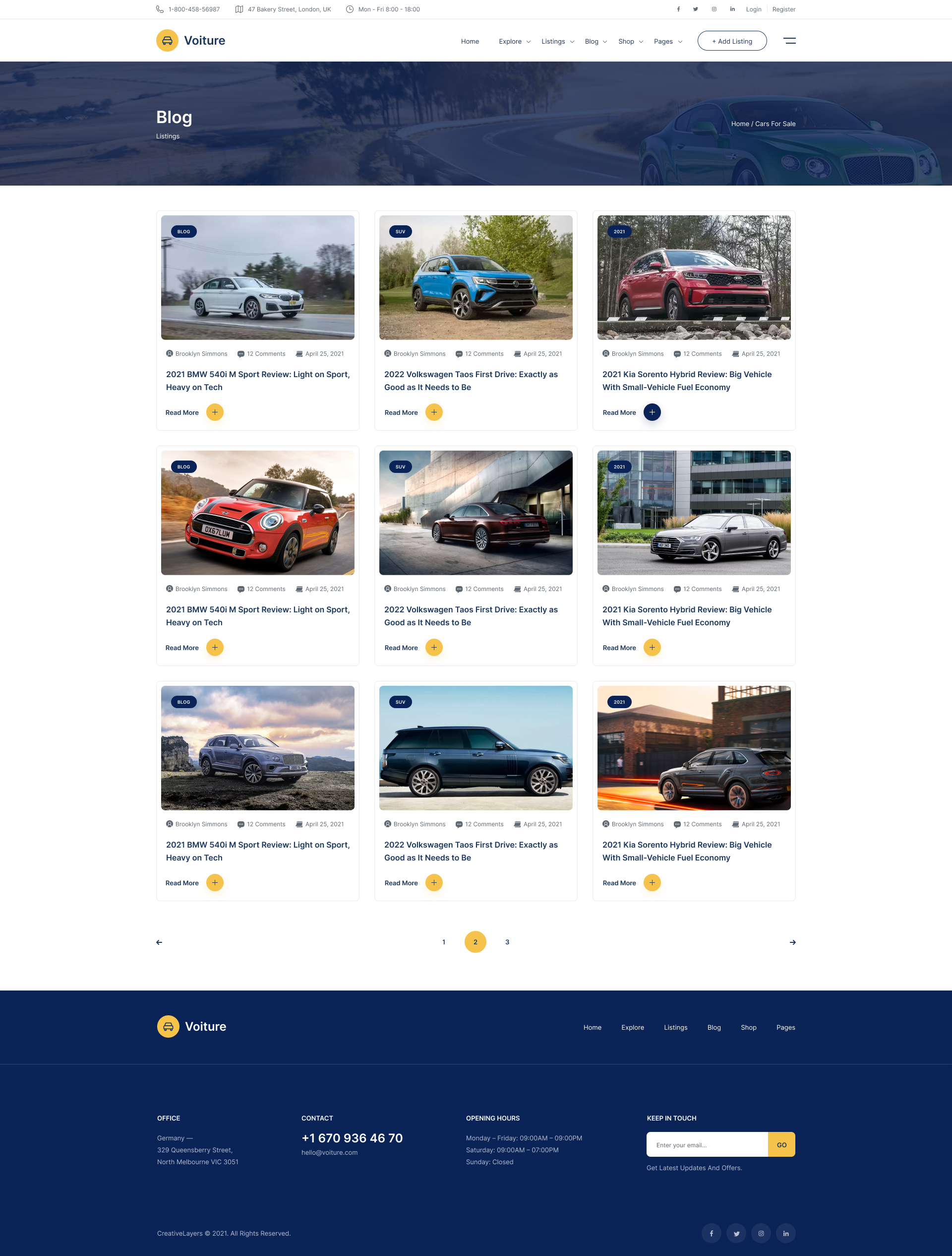 Voiture - Automotive & Car Dealer Figma Template by CreativeLayers