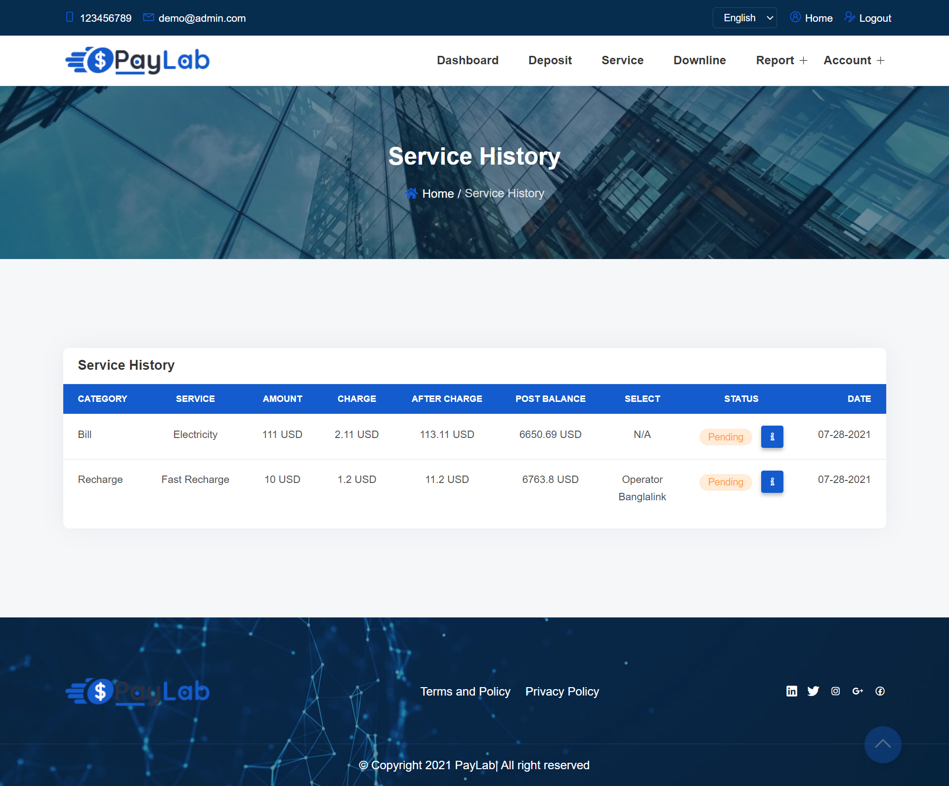 PayLab - Mobile Recharge And Utility Bill Payment Platform by ViserLab
