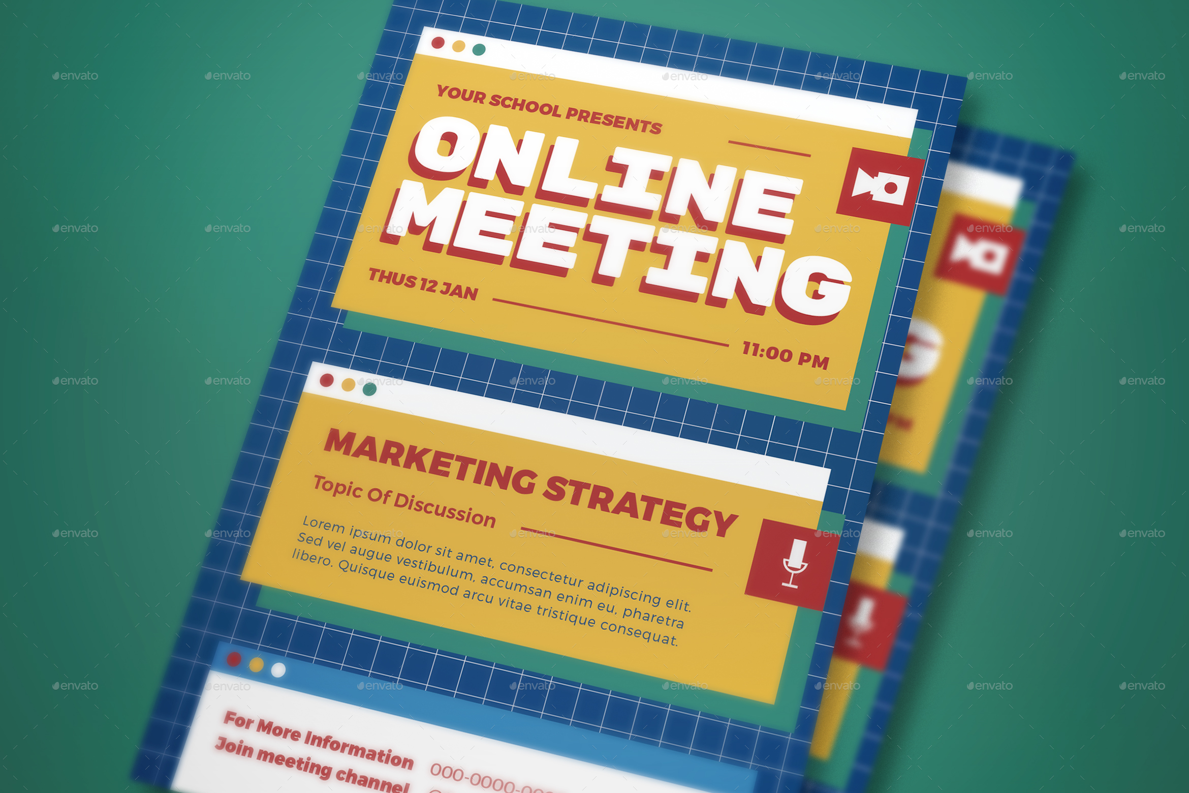 Online Meeting Flyer Set, Print Templates | GraphicRiver