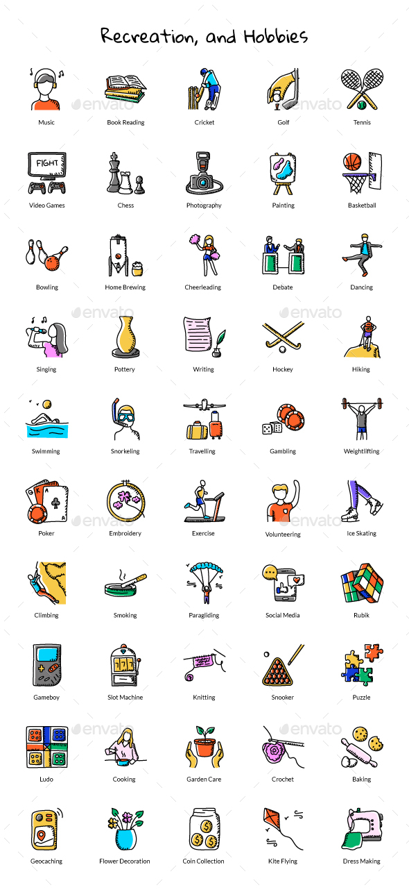 500 Doodle Icons, Icons | GraphicRiver