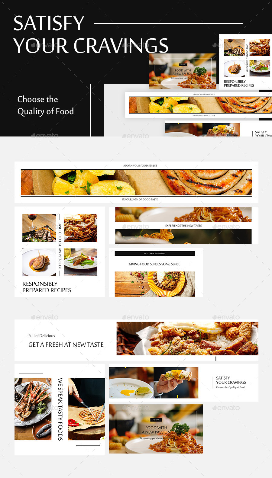 Restaurant LinkedIn Banner Templates, Web Elements | GraphicRiver