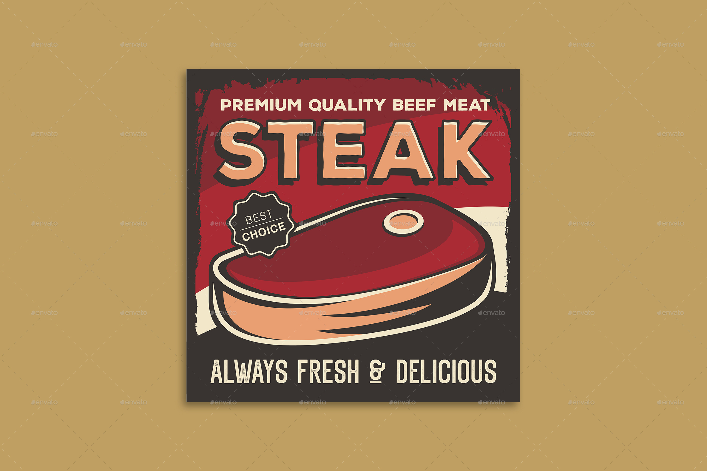 Retro Rustic Beef Meat Poster, Vectors | GraphicRiver