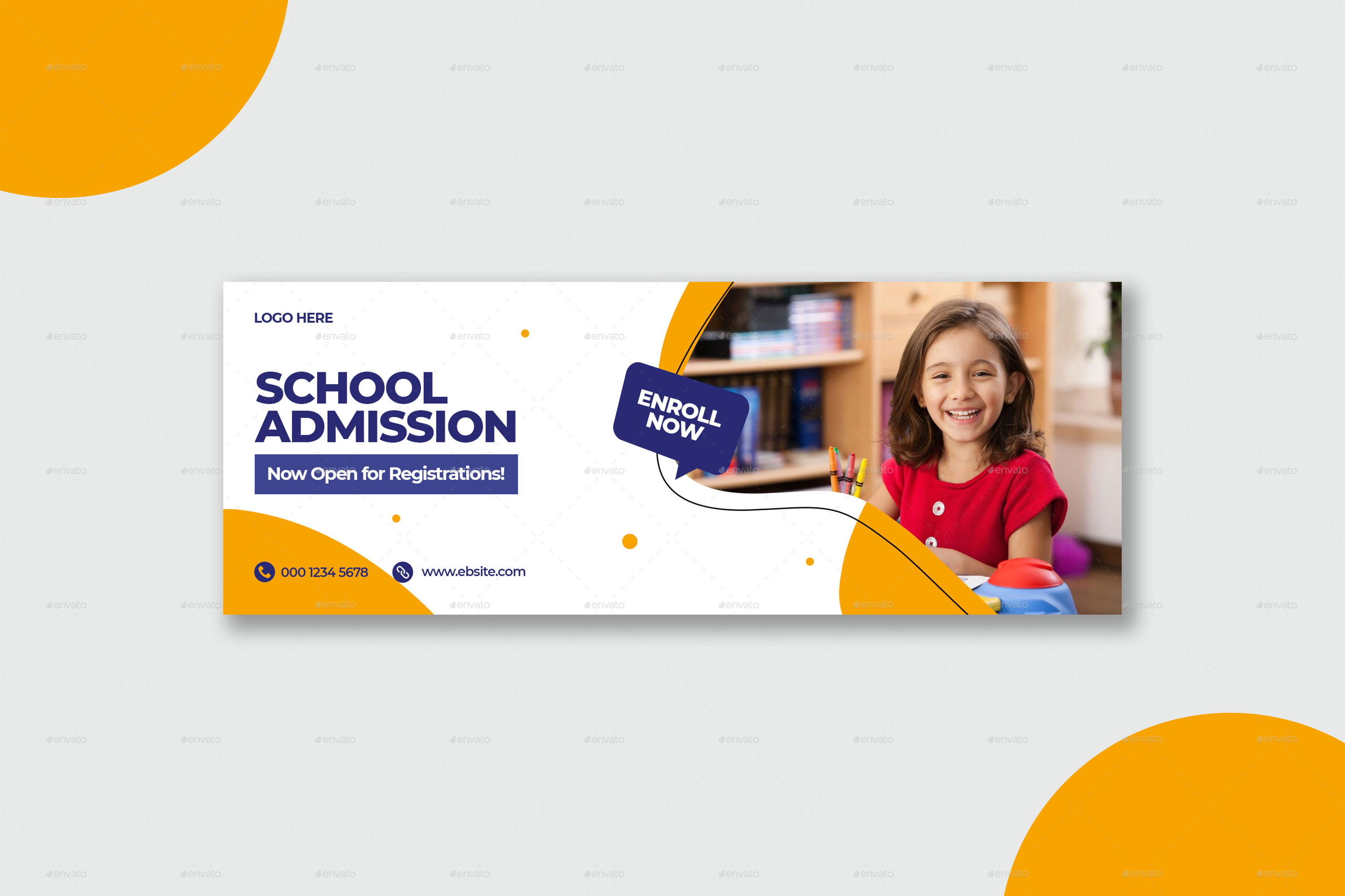 Kids Education Facebook Cover Template, Web Elements | GraphicRiver