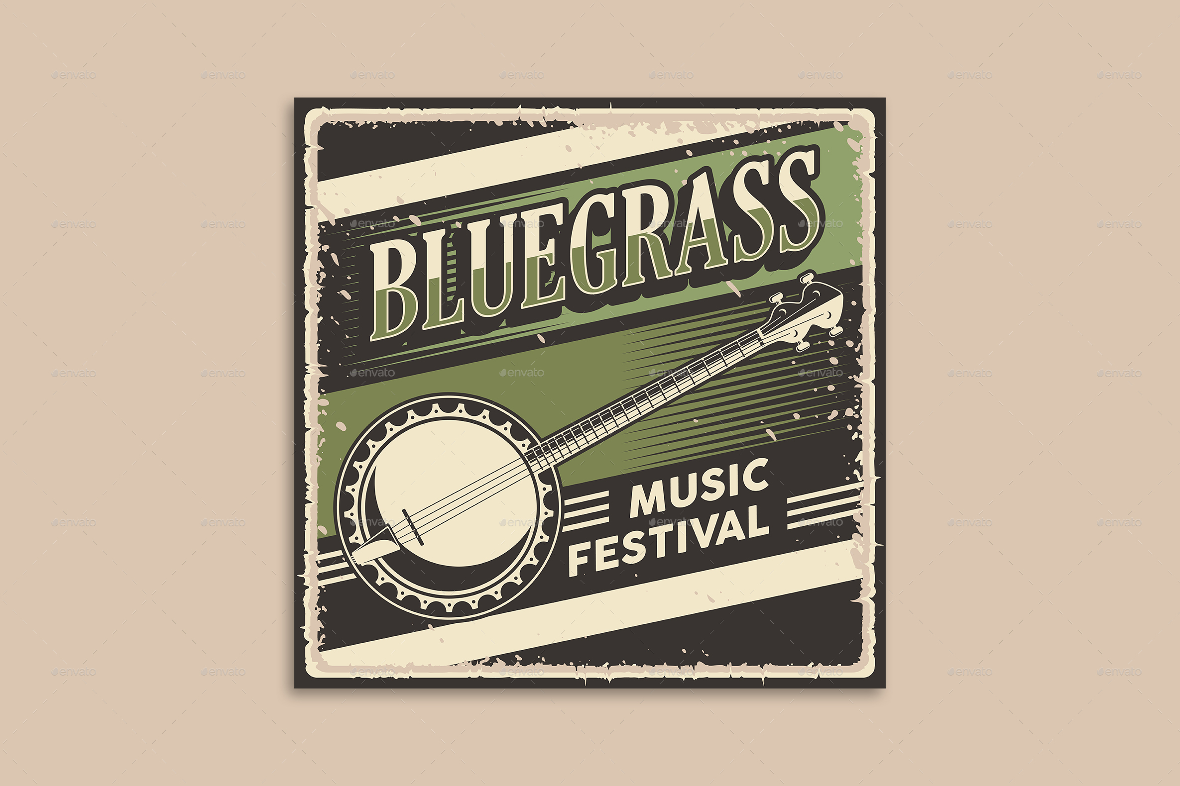 Retro Rustic Music Instrument Poster, Vectors | GraphicRiver