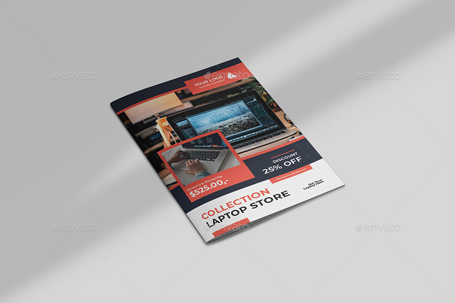 Laptop Store Bifold Brochure, Print Templates | GraphicRiver