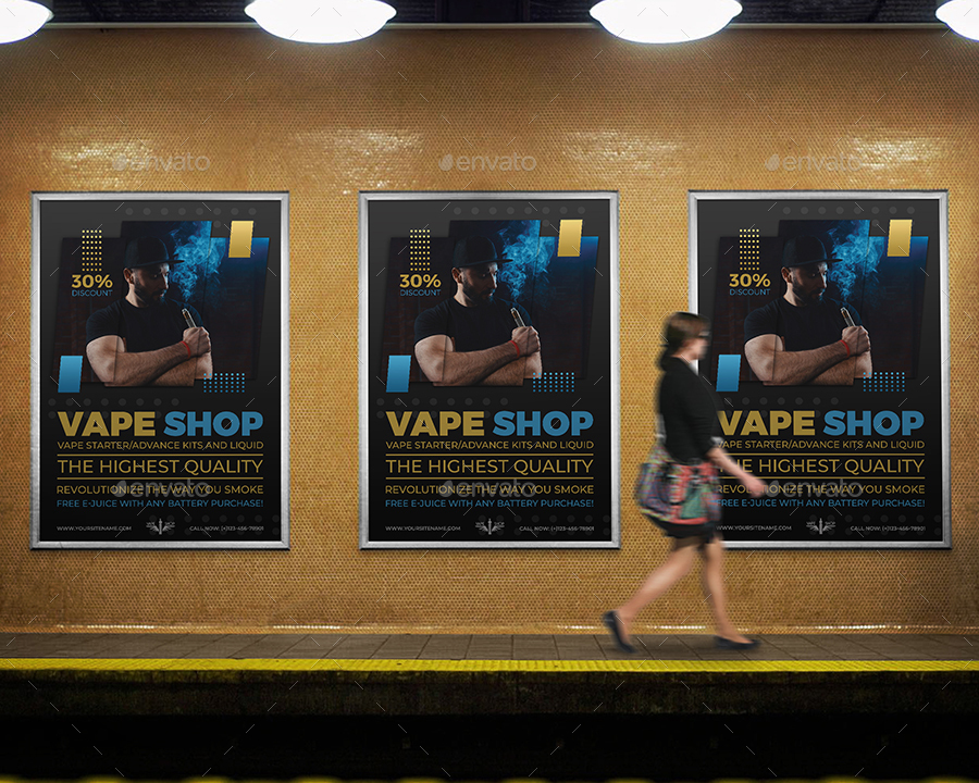 Vape Shop Poster Template, Print Templates | GraphicRiver