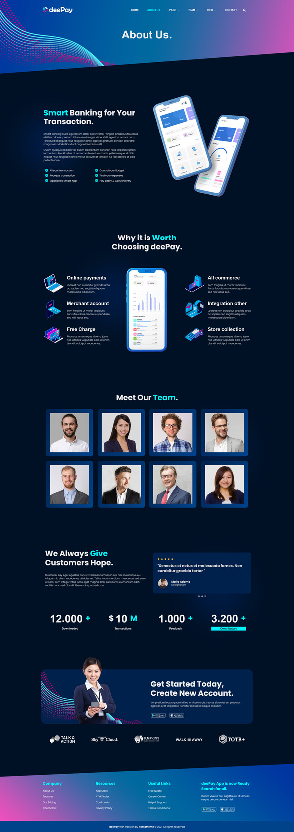 DeePay - Card Payment & Online Banking Elementor Template Kit by Rometheme