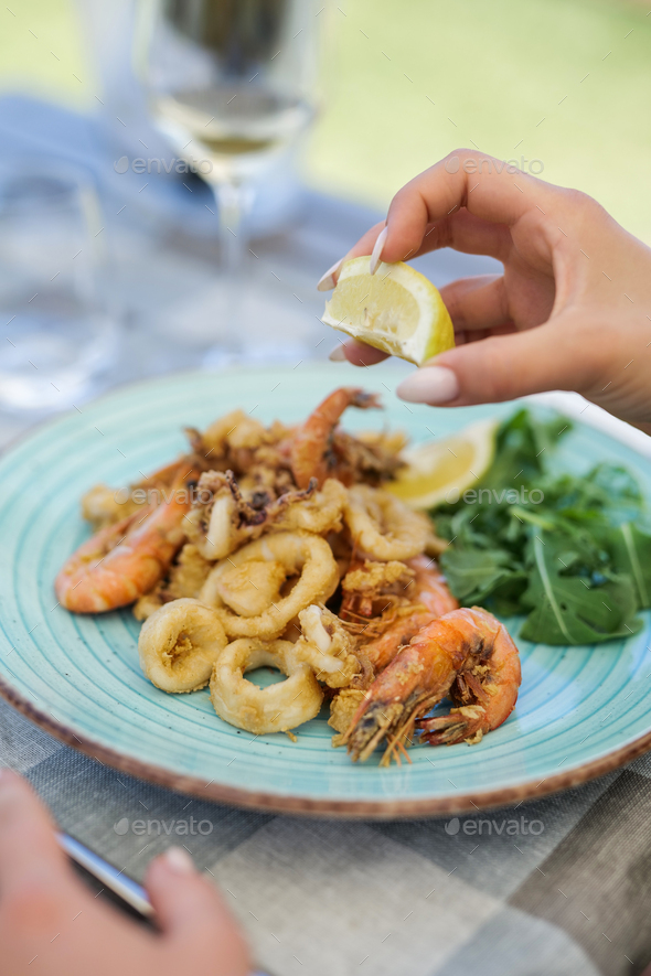 lunch with fish dish Stock Photo by CCpreset | PhotoDune